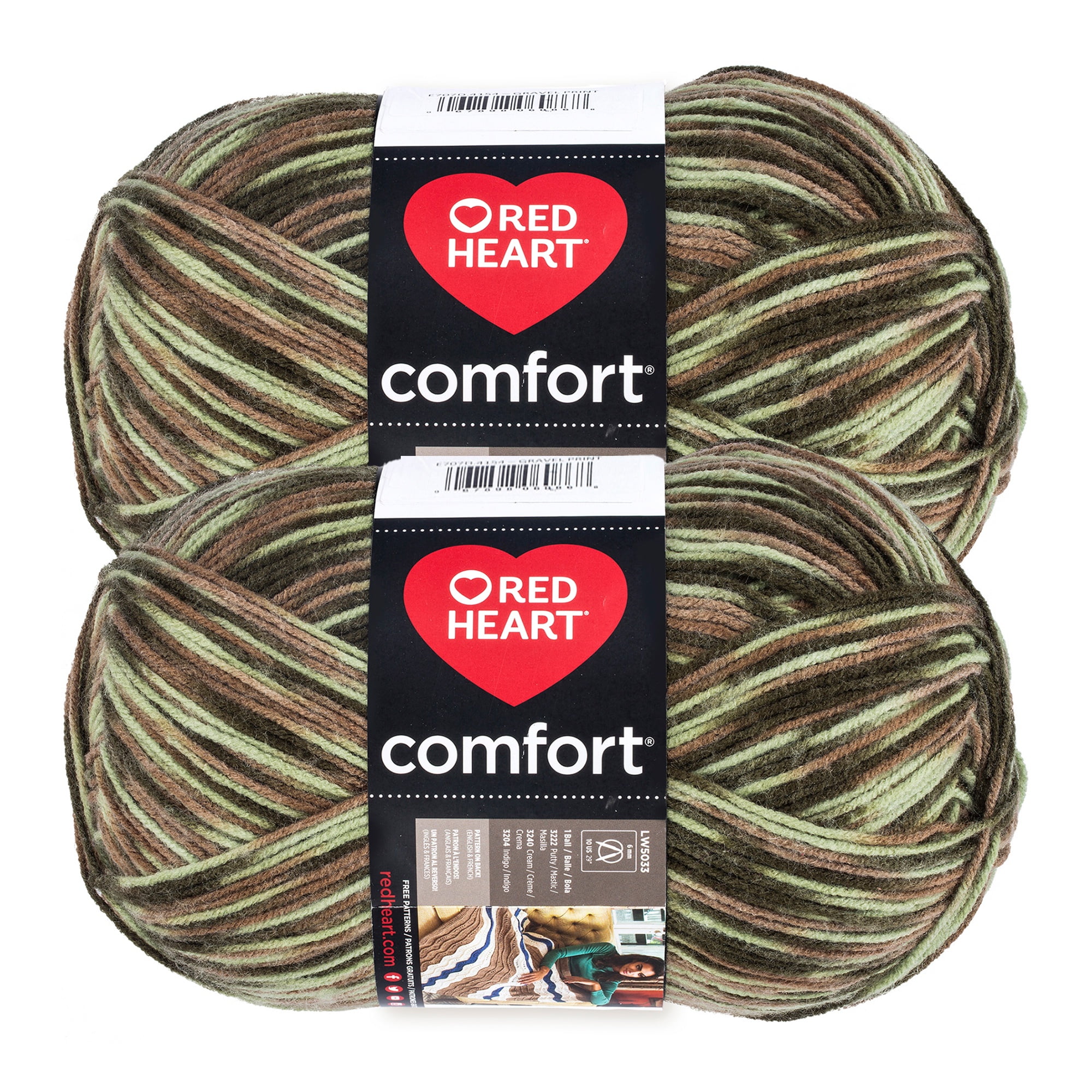 Red Heart® Comfort® #4 Medium Acrylic Yarn, Light Camo Print 12oz/340g ...