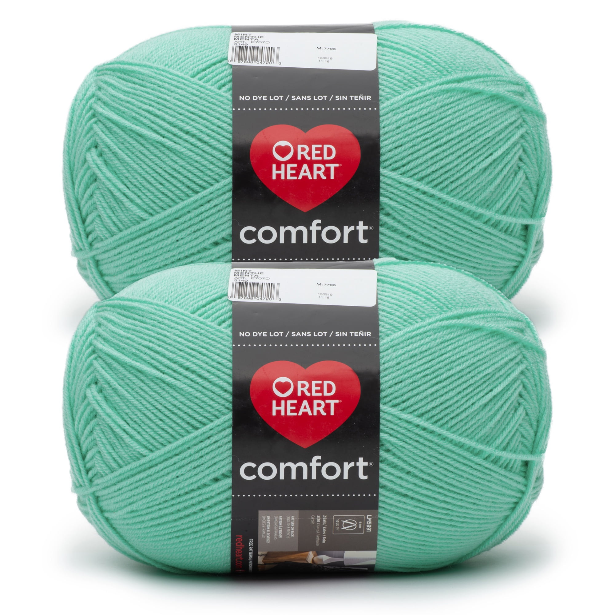 Red Heart® Comfort® #4 Medium Acrylic Yarn, Mint 16oz/454g 867 Yards (2 ...