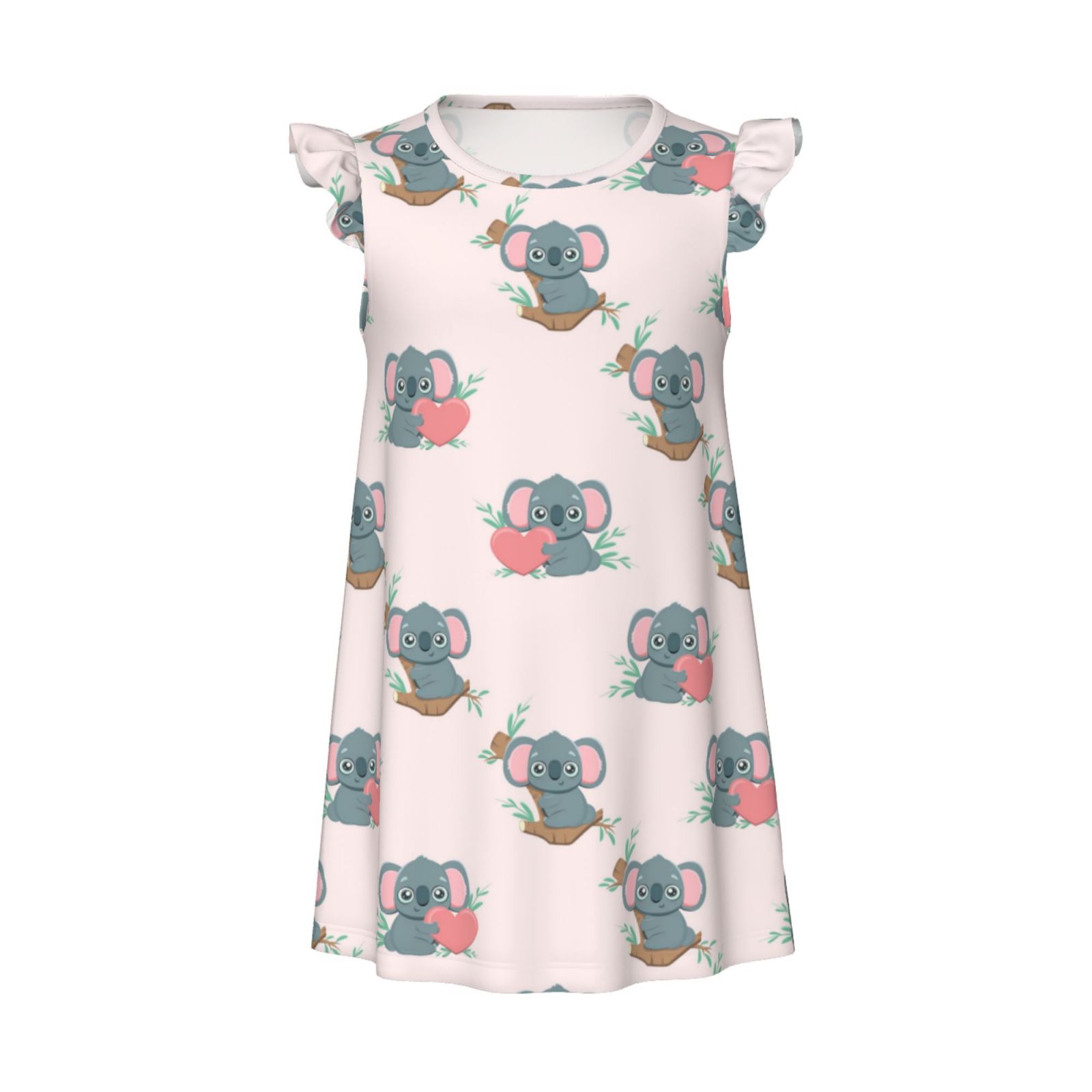 Red Heart Dark Gray Koala Girls Nightgowns, Pajamas for Girls, Soft ...