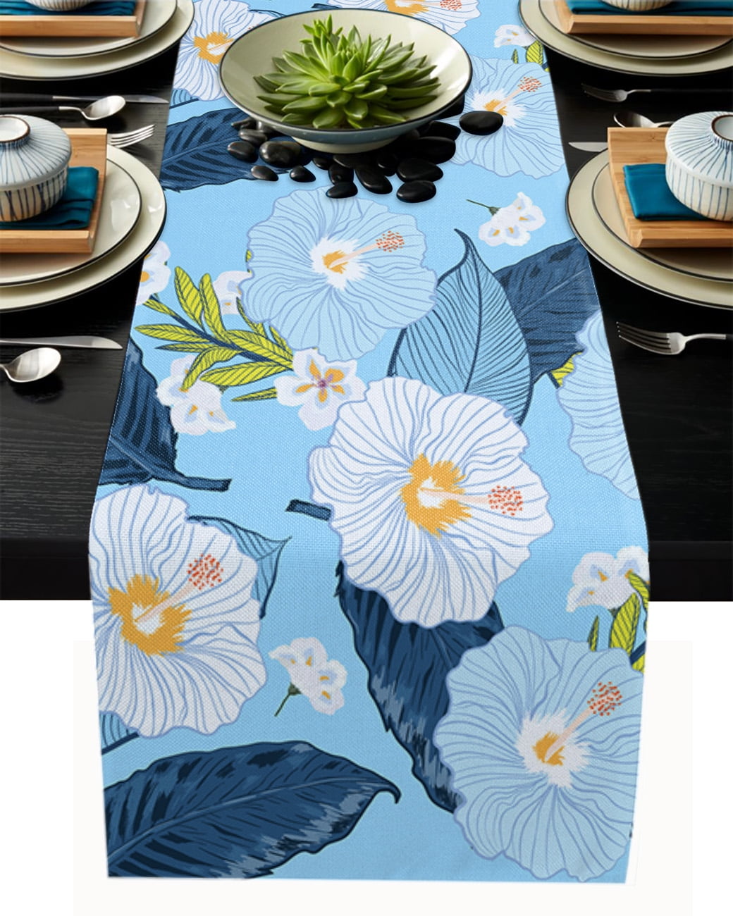 Red Heart Flowers Branches Table Runner Wedding Party Champagne Table ...