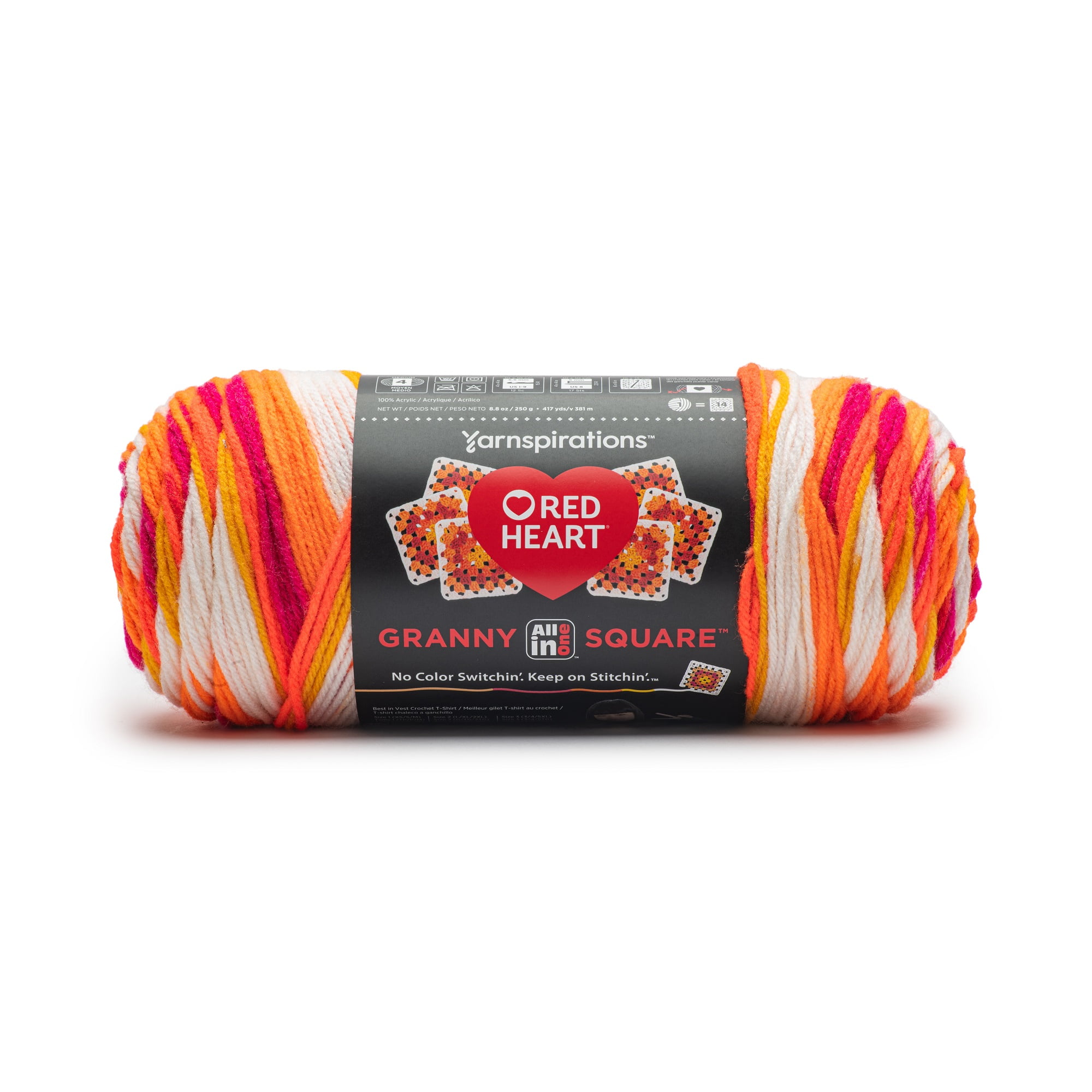 Red Heart Granny Square 250g Soft White - Citrus Twist - Walmart.com