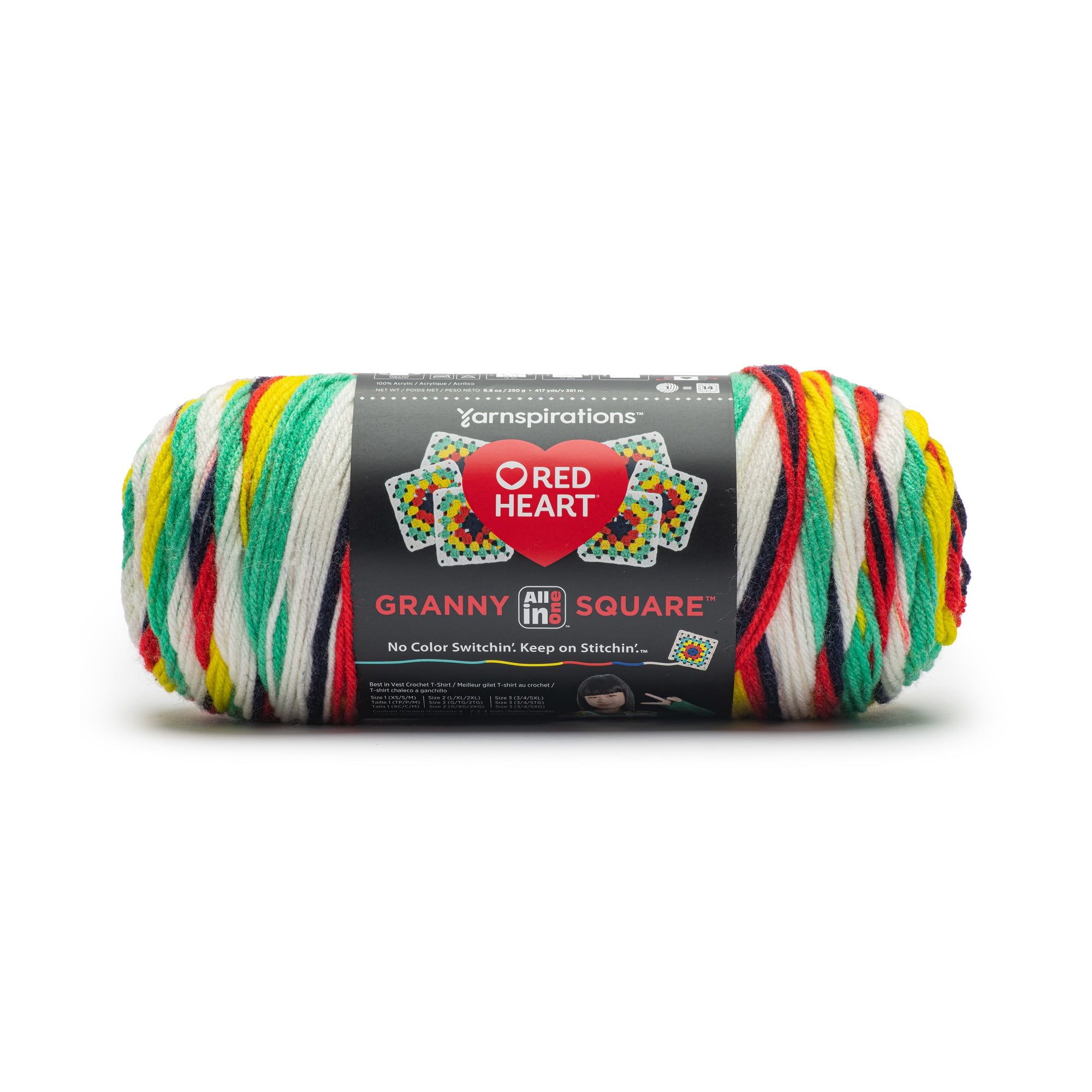 Red Heart Granny Square 250g Soft White - Green Scream - Walmart.com