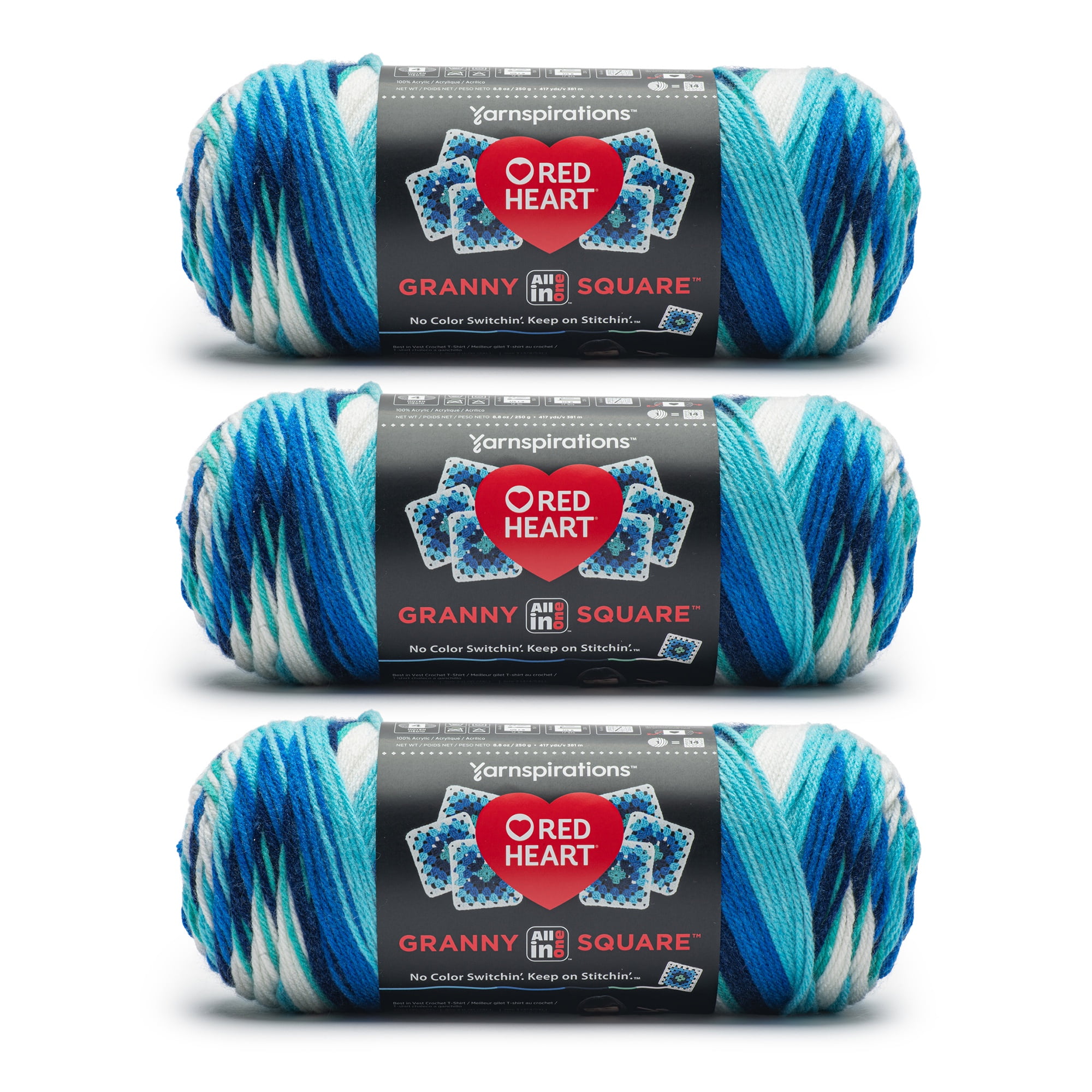 Red Heart® Granny Square™ #4 Med Acrylic Yarn, Wht-frigid 250g 417yd ...