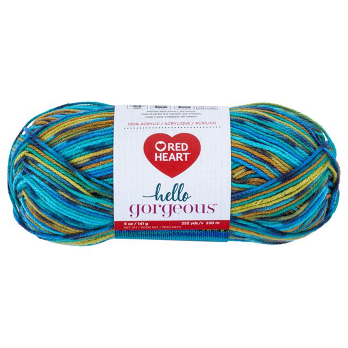 Red Heart Hello Gorgeous Yarn, (141g/5oz), Atlantis - Walmart.com