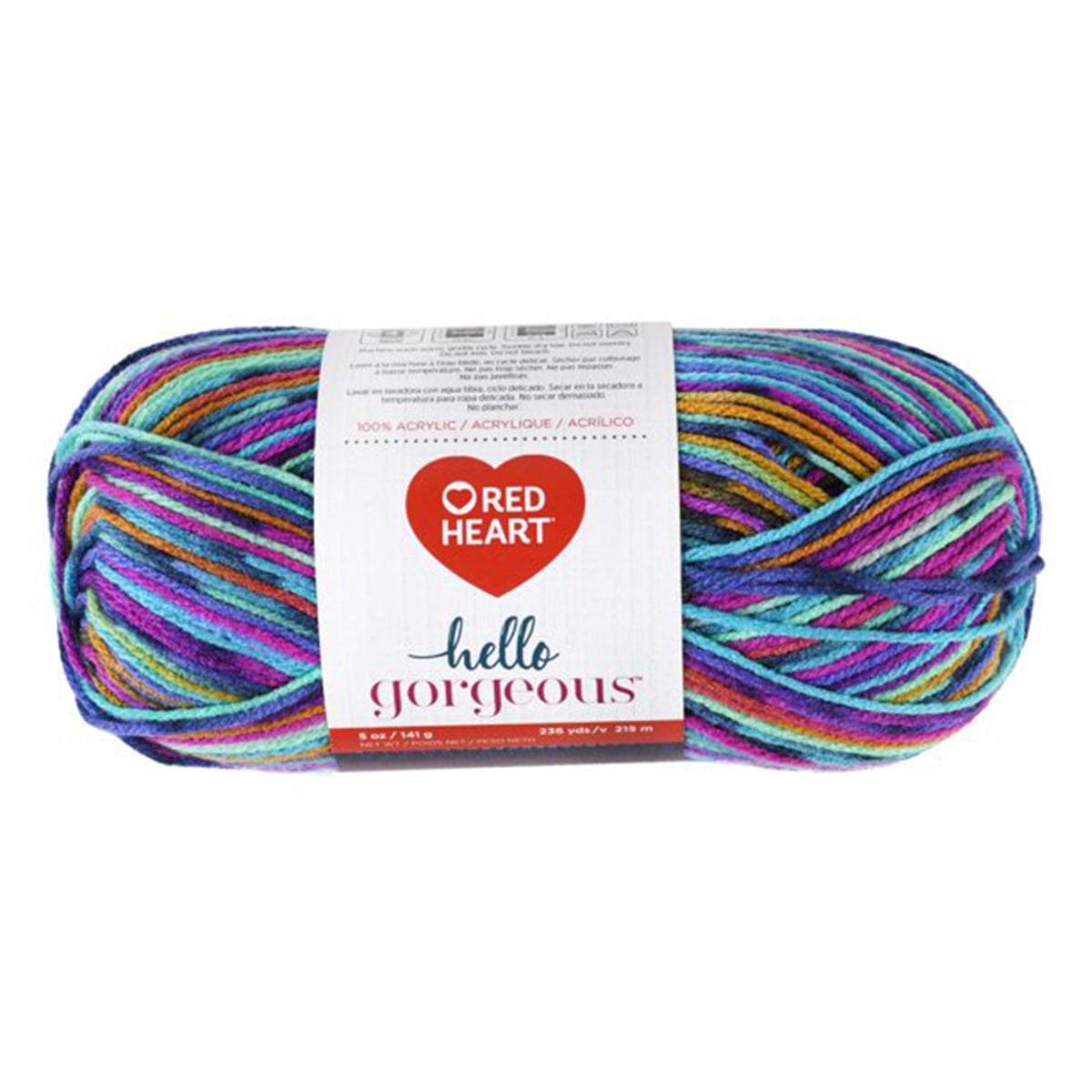 Red Heart Hello Gorgeous Yarn, (141g/5oz), Peacock - Walmart.com
