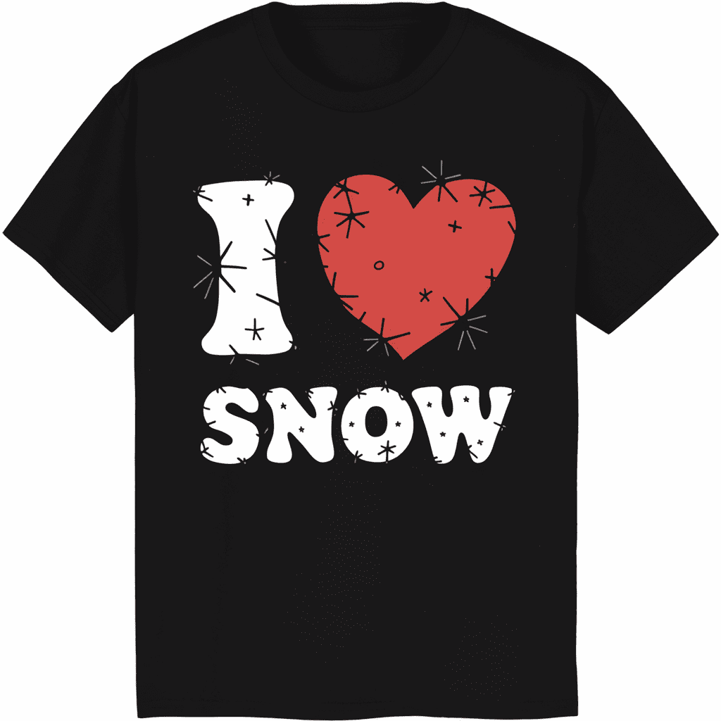 Red Heart I Love Cold Snow Days T-Shirt - Walmart.com