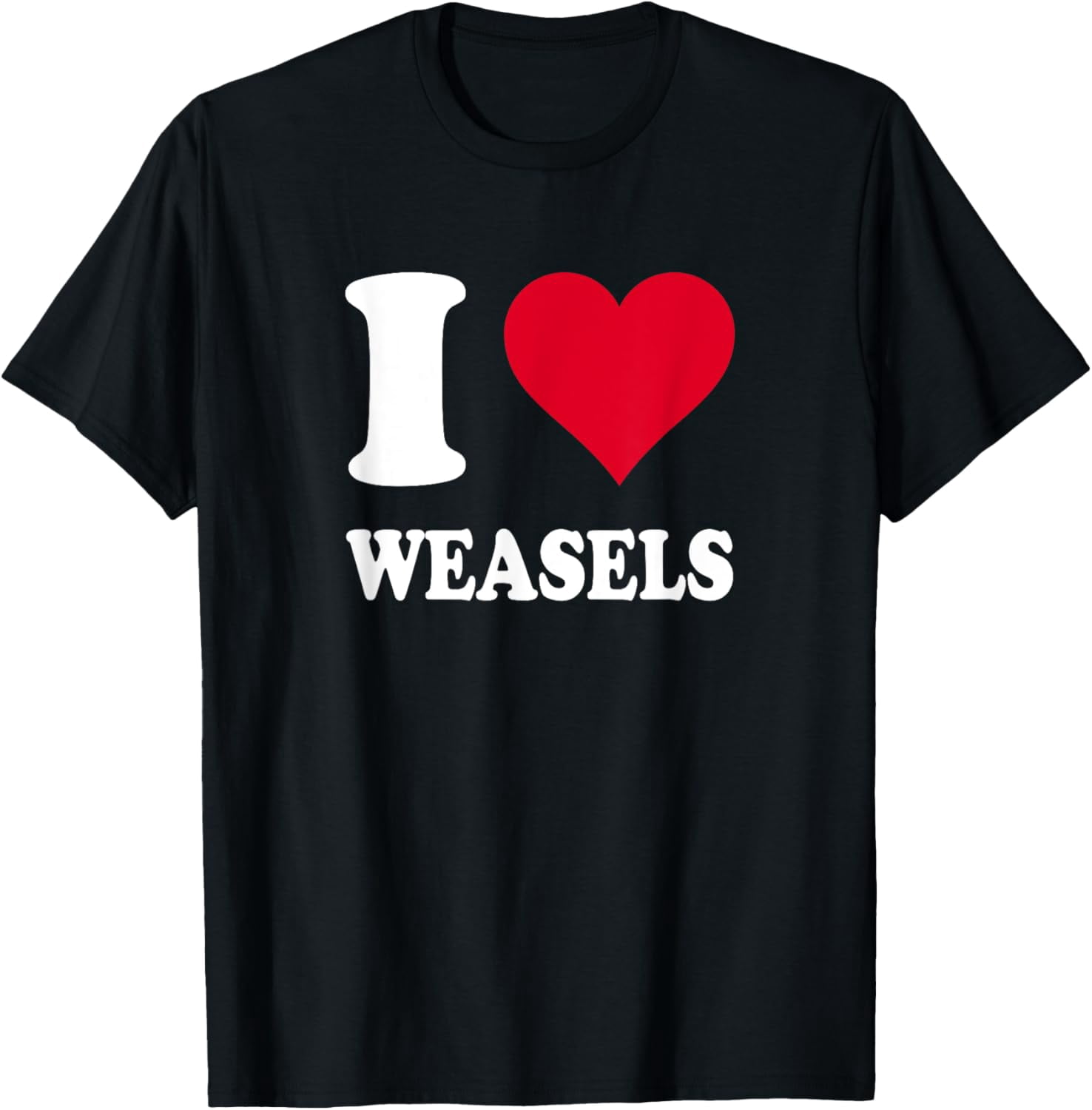 Red Heart I Love Weasel T-Shirt - Walmart.com