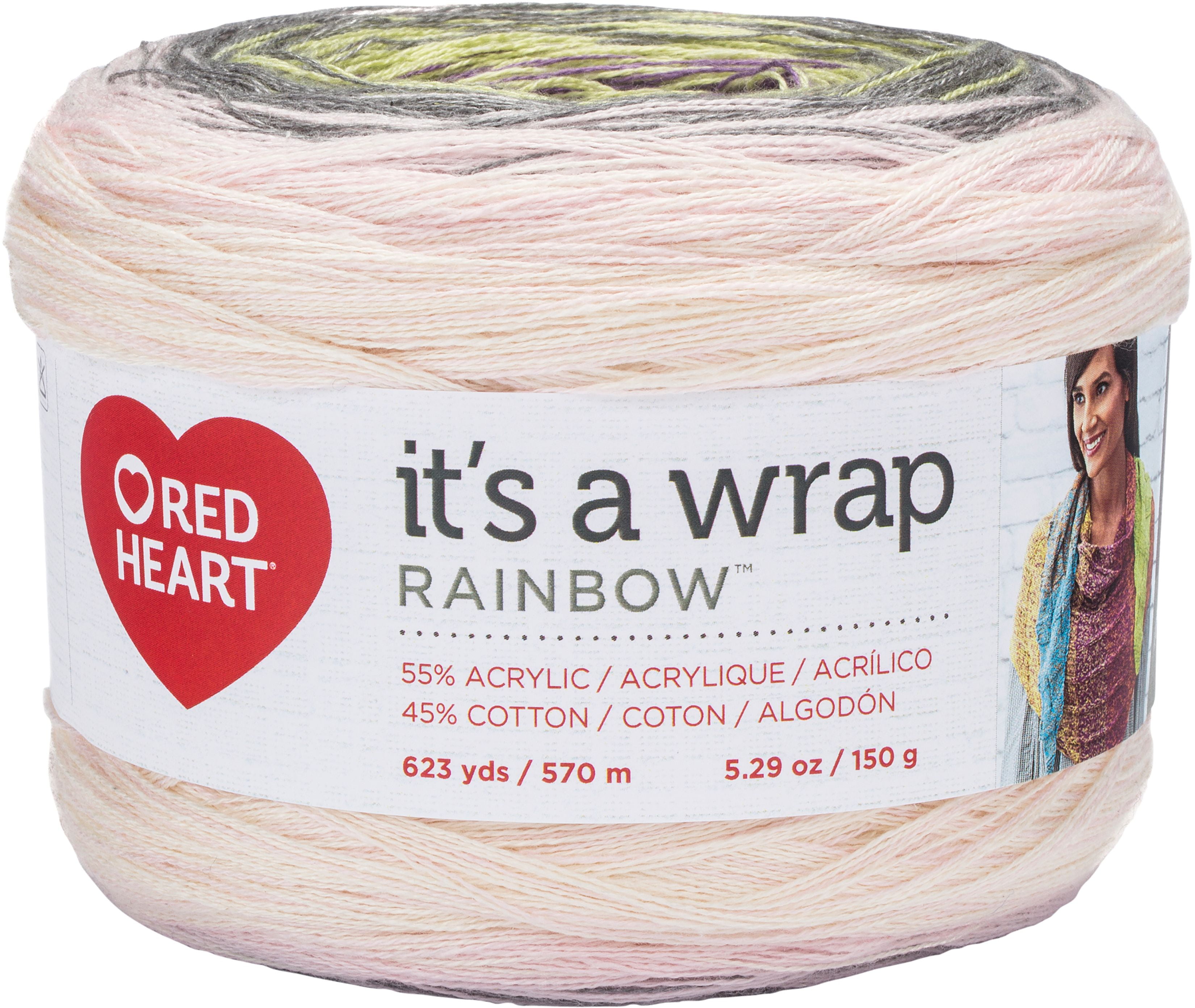 Red Heart It's A Wrap Rainbow Yarn-Whisper - Walmart.com