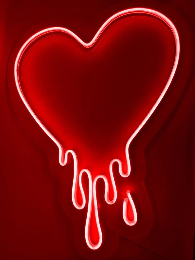Red Heart Melting Neon Signs LED Light For Business Signs Bar Club ...