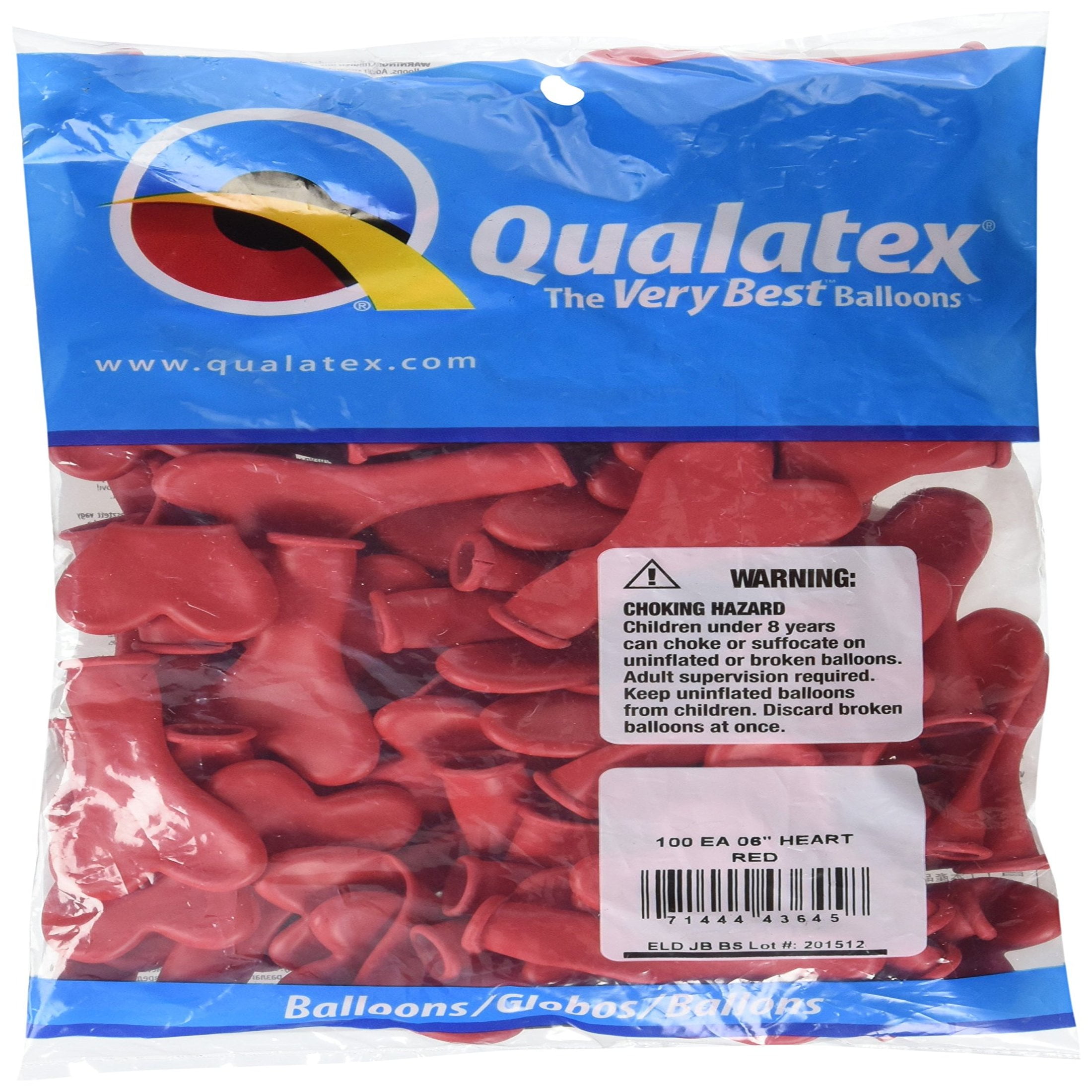 Red Heart Party Balloons - Pack of 100 - 6 Inch Standard Size - Festive ...