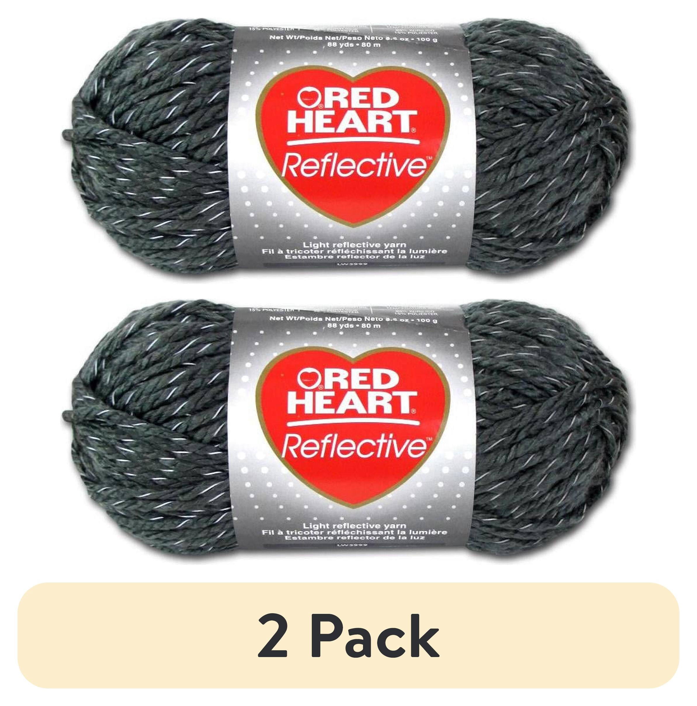 (2 pack) Red Heart Reflective Grey Yarn, 88 Yd. - Walmart.com