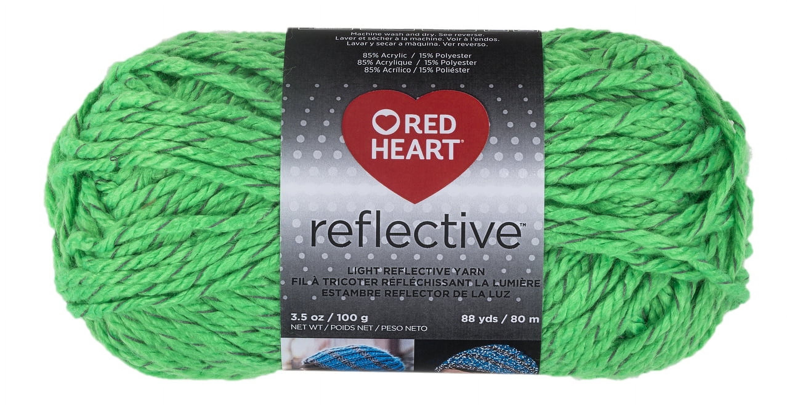 Red Heart Reflective Yarn, Neon Green, 3.5oz(100g), Bulky, Acrylic ...