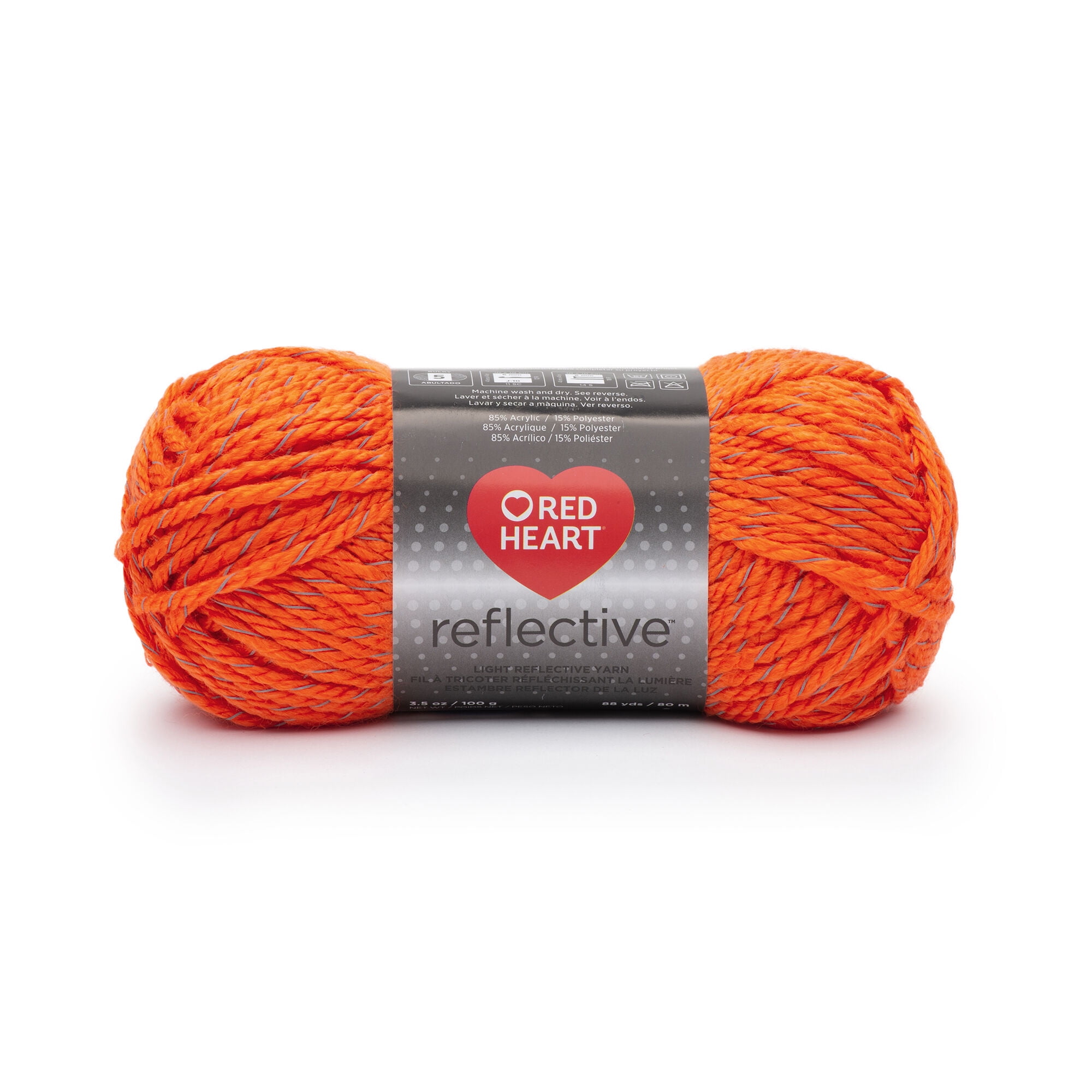 Red Heart Reflective Yarn, Neon Orange, 3.5oz(100g), Bulky, Acrylic ...