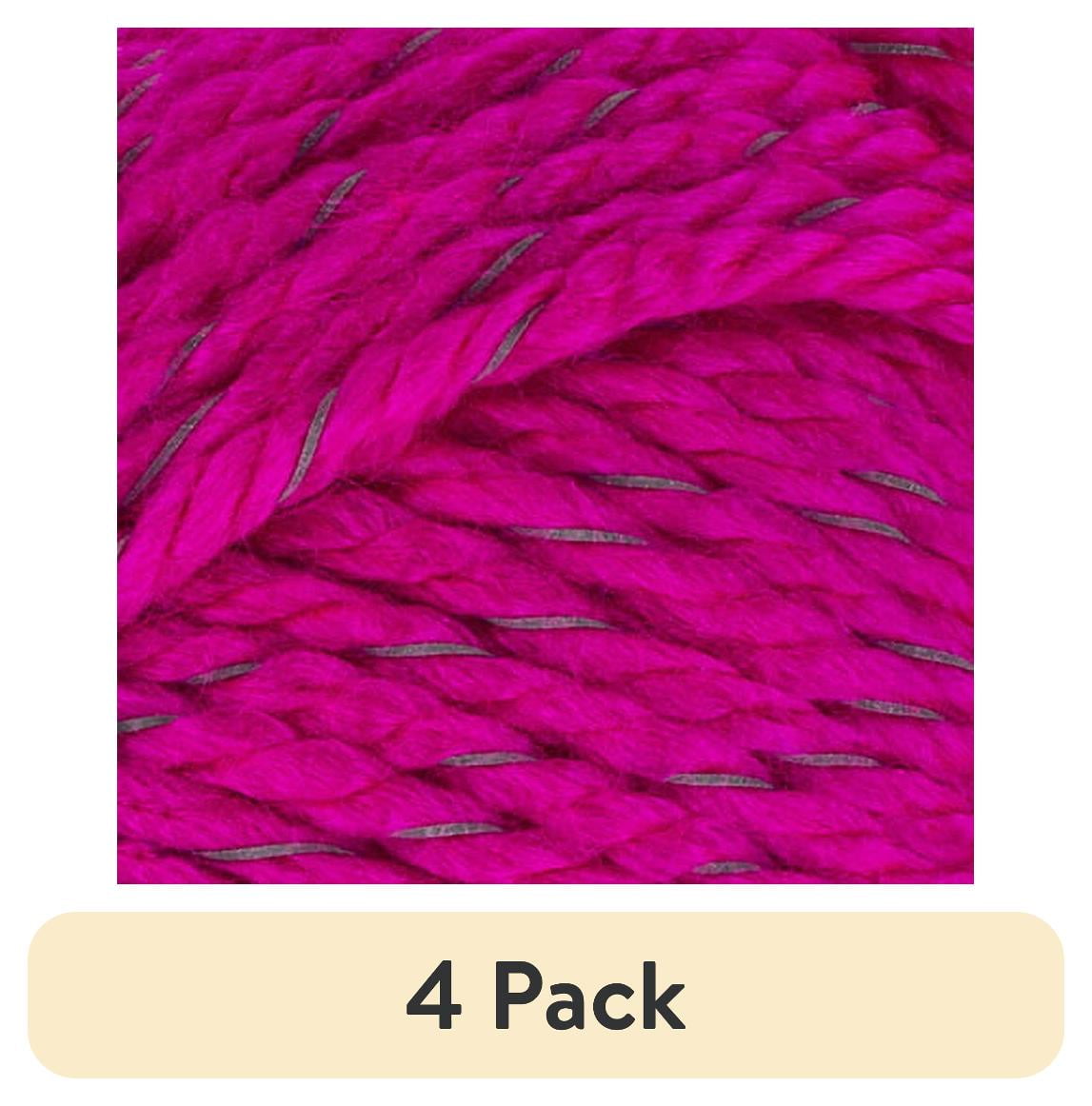 (4 pack) Red Heart Reflective Yarn, Neon Pink, 3.5oz(100g), Bulky ...