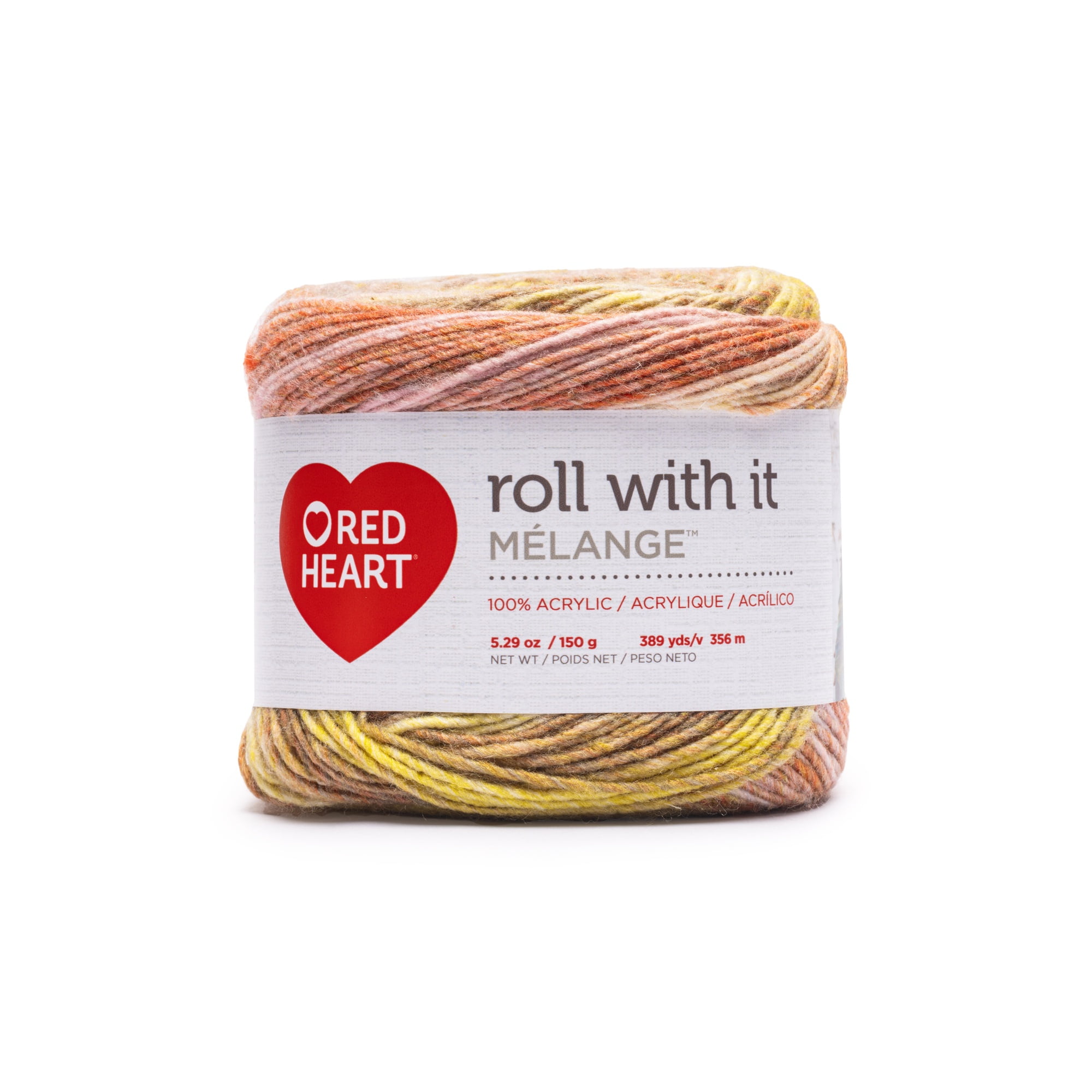 Red Heart® Roll With It Melange™ #4 Worsted (Medium) Acrylic Yarn ...