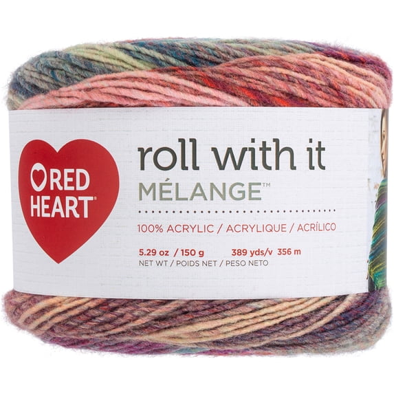 Red Heart Luxe Acrylic Yarn, Roll With It Melange-Hollywood, Jewel ...