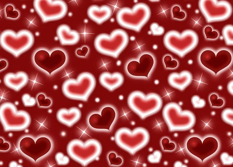 Red Heart Romantic Backdrop 90's Backdrops for Photo Shoot Birthday ...