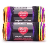 Red Heart® Super Saver Jumbo™ #4 Worsted Acrylic Yarn, Bright stripe ...