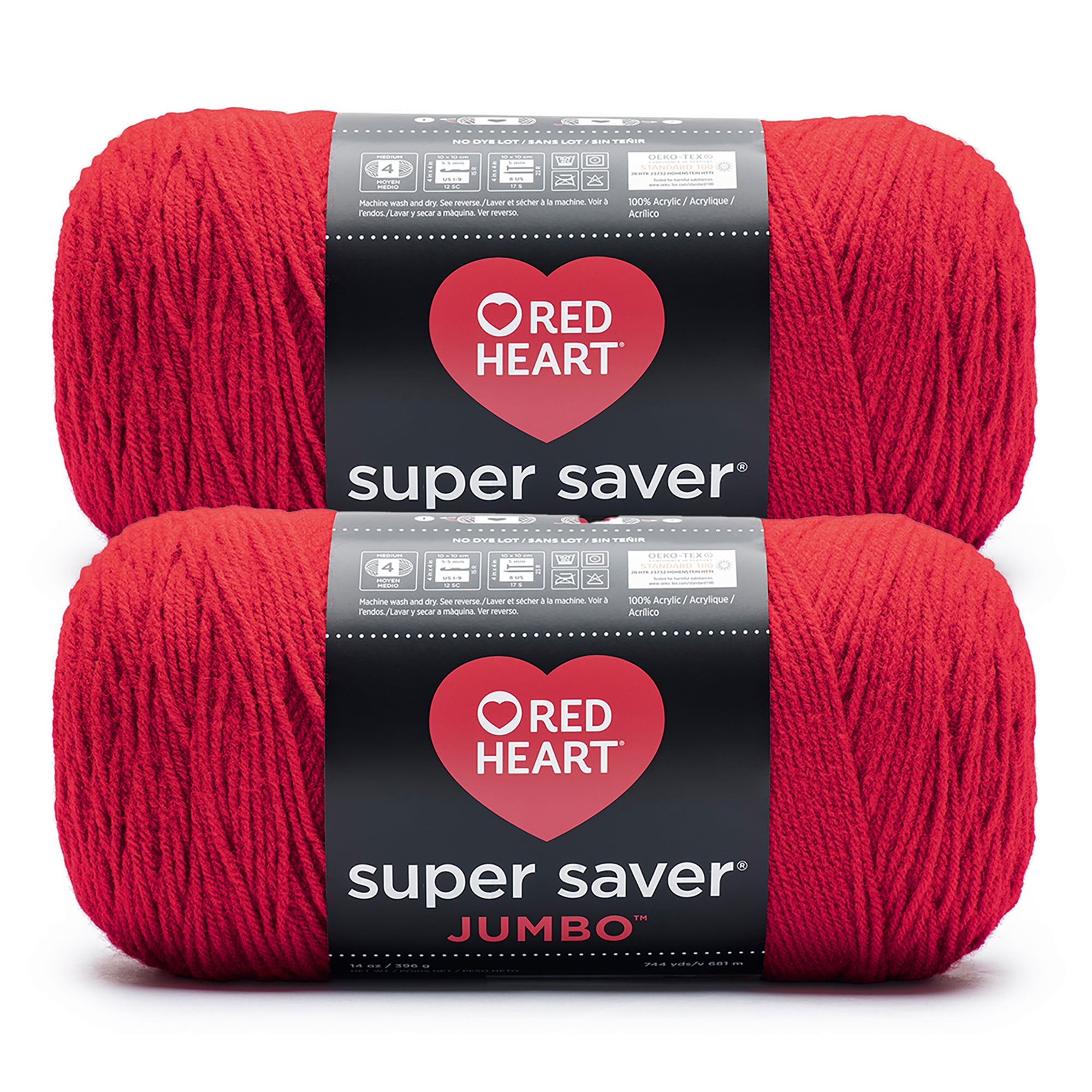 Red Heart® Super Saver Jumbo™ #4 Worsted Acrylic Yarn, Cherryred 14oz ...