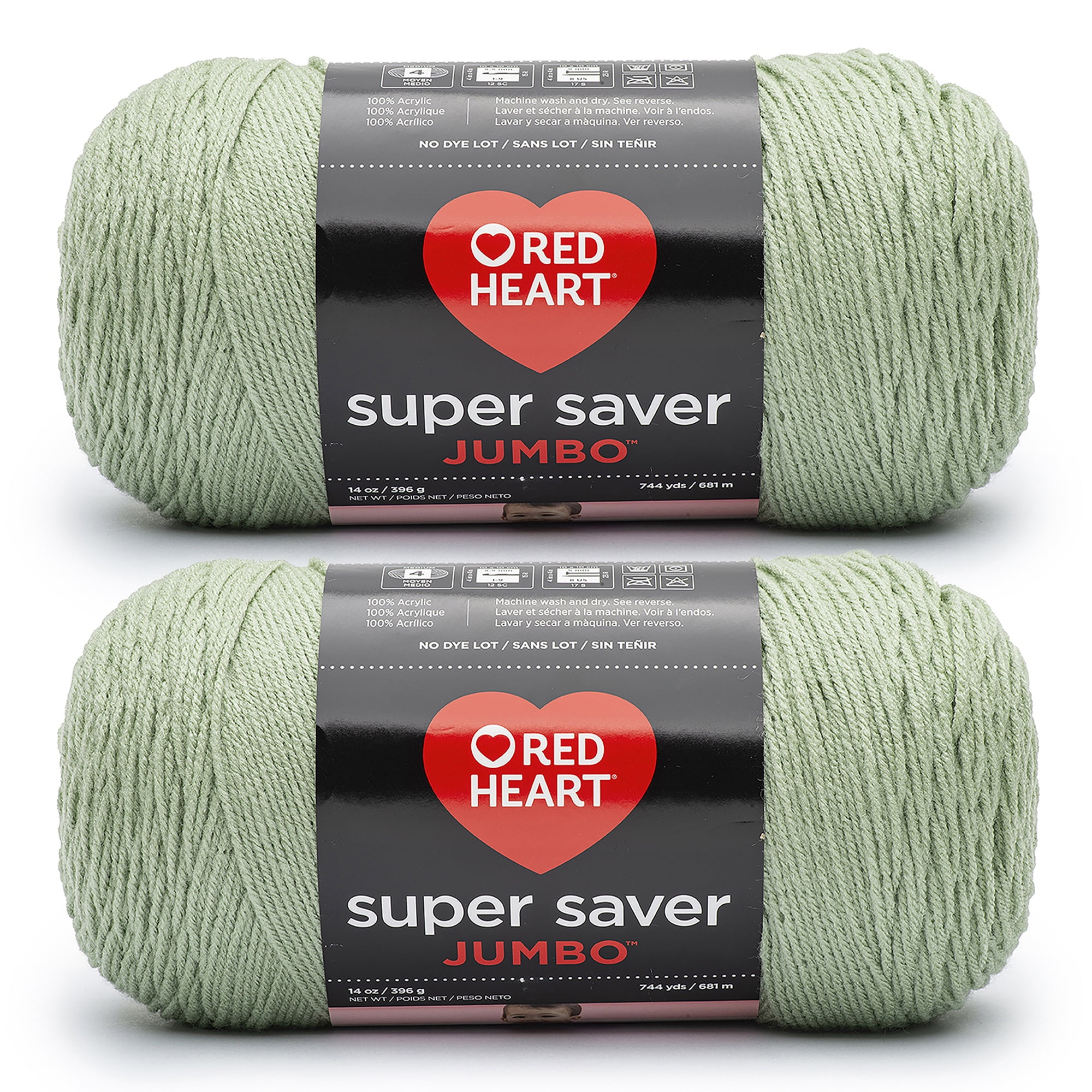 Red Heart® Super Saver Jumbo™ #4 Worsted Acrylic Yarn, Frostygreen 14oz ...