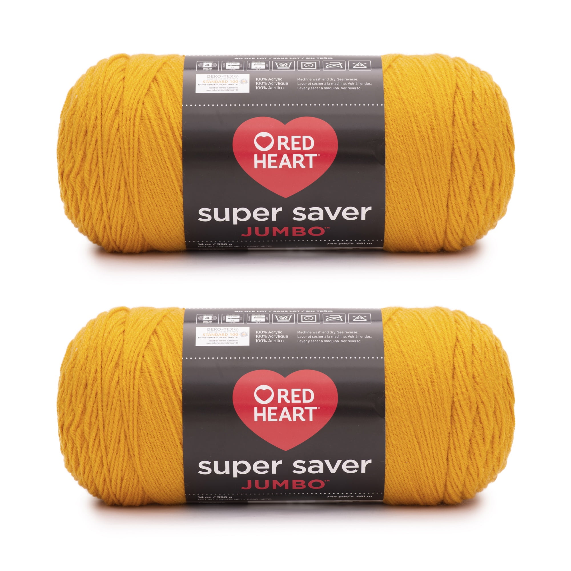 Red Heart® Super Saver Jumbo™ #4 Worsted Acrylic Yarn, Gold 14oz/396g ...