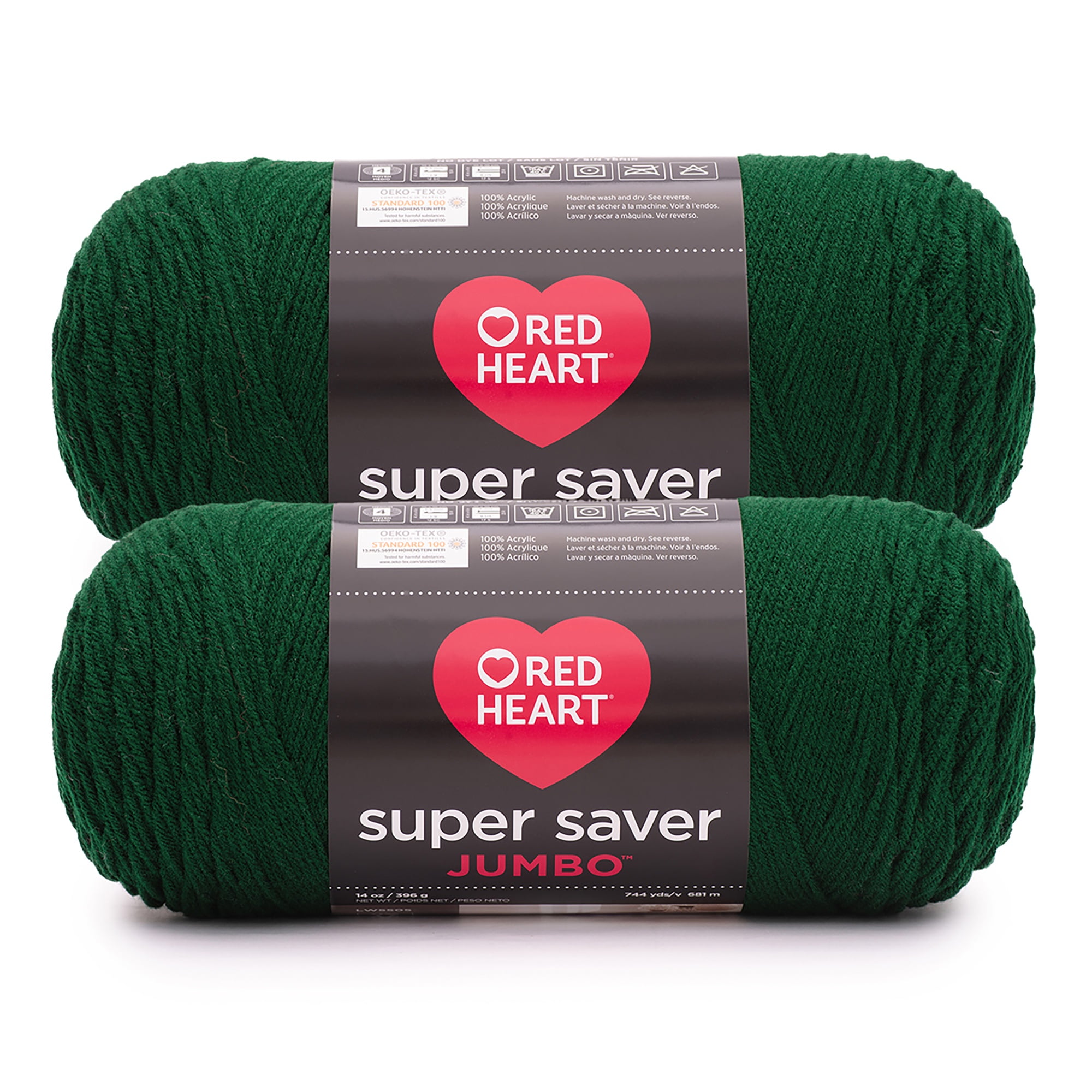 Red Heart® Super Saver Jumbo™ #4 Worsted Acrylic Yarn, Huntergreen 14oz ...