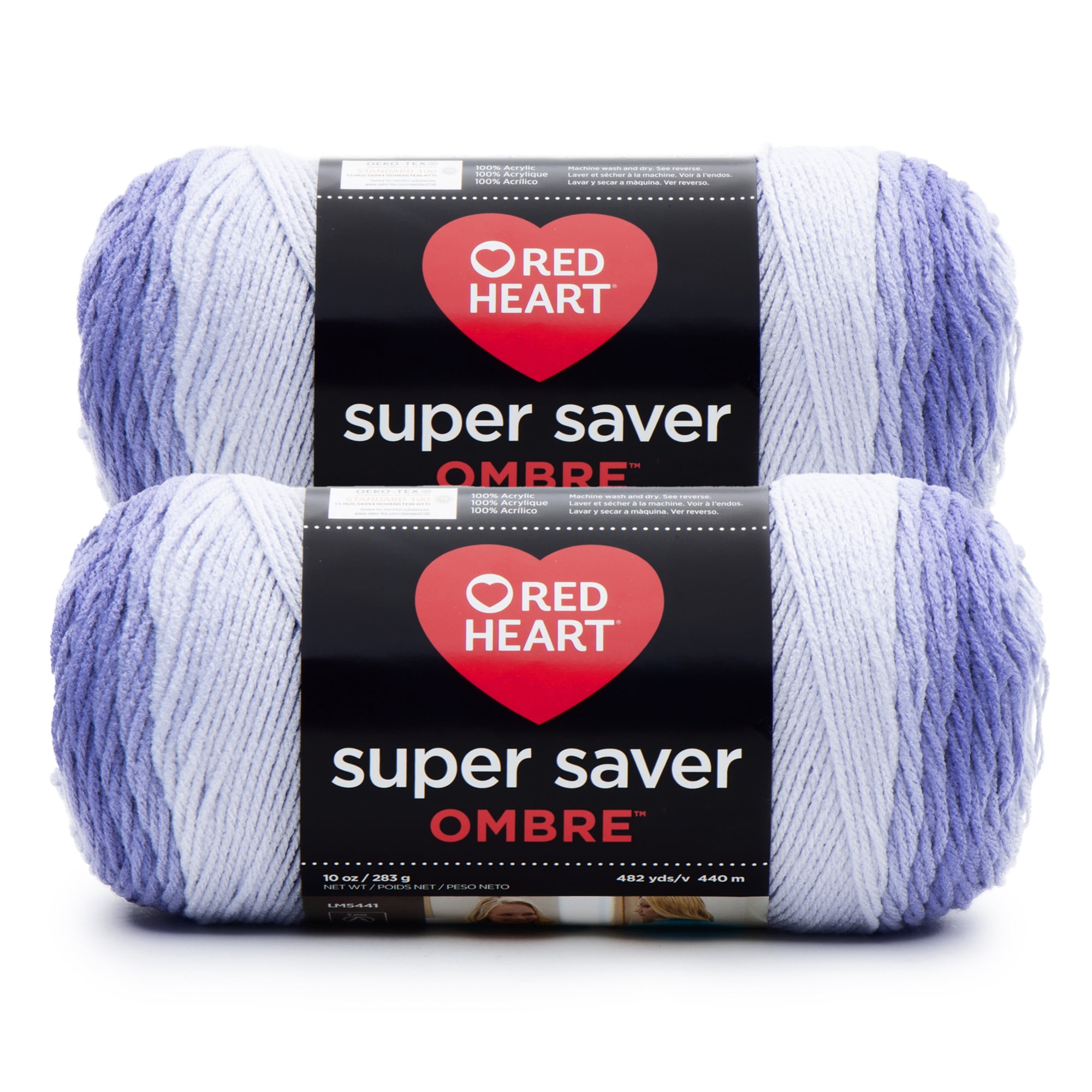 Red Heart® SS OMBRE #4 Worsted Acrylic Yarn, Bajablue 10oz/283g 482 Yards (2 Pack) - Walmart.com