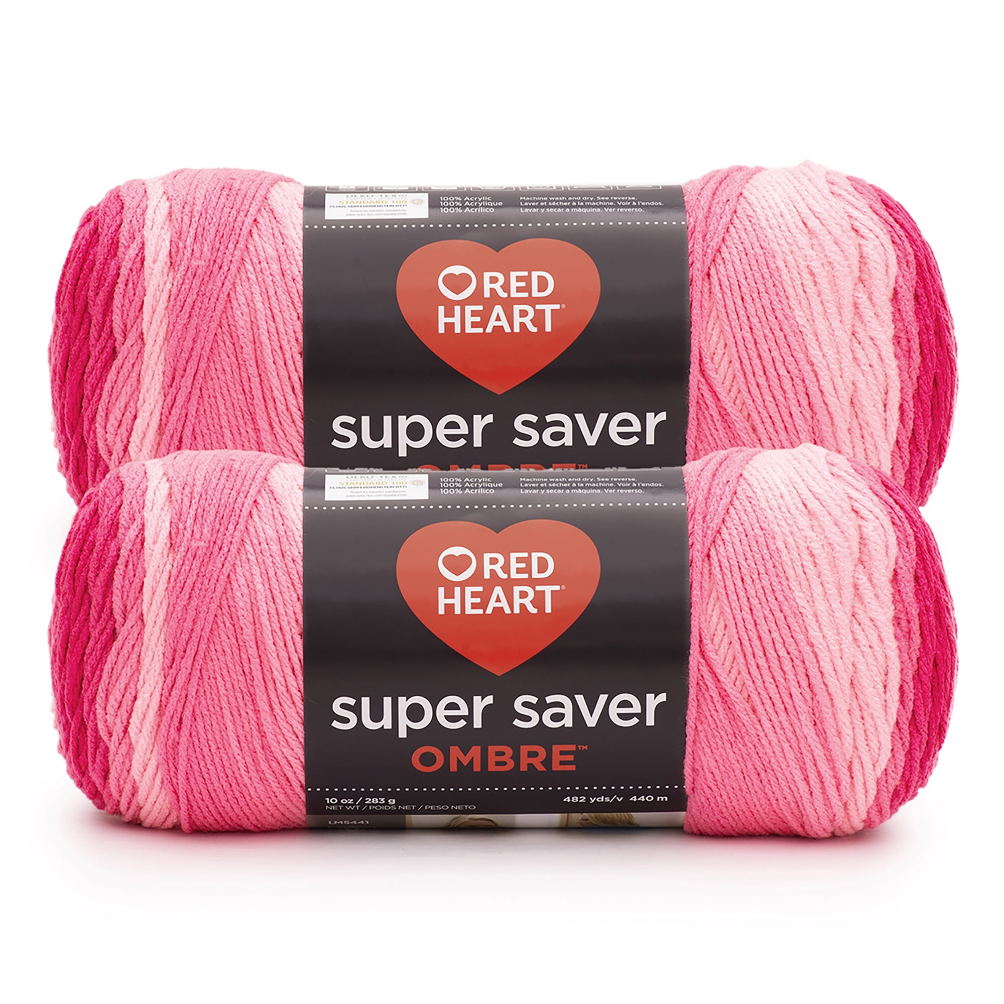 Red Heart® Super Saver Ombre™ #4 Worsted Acrylic Yarn, Jazzy 10oz/283g ...