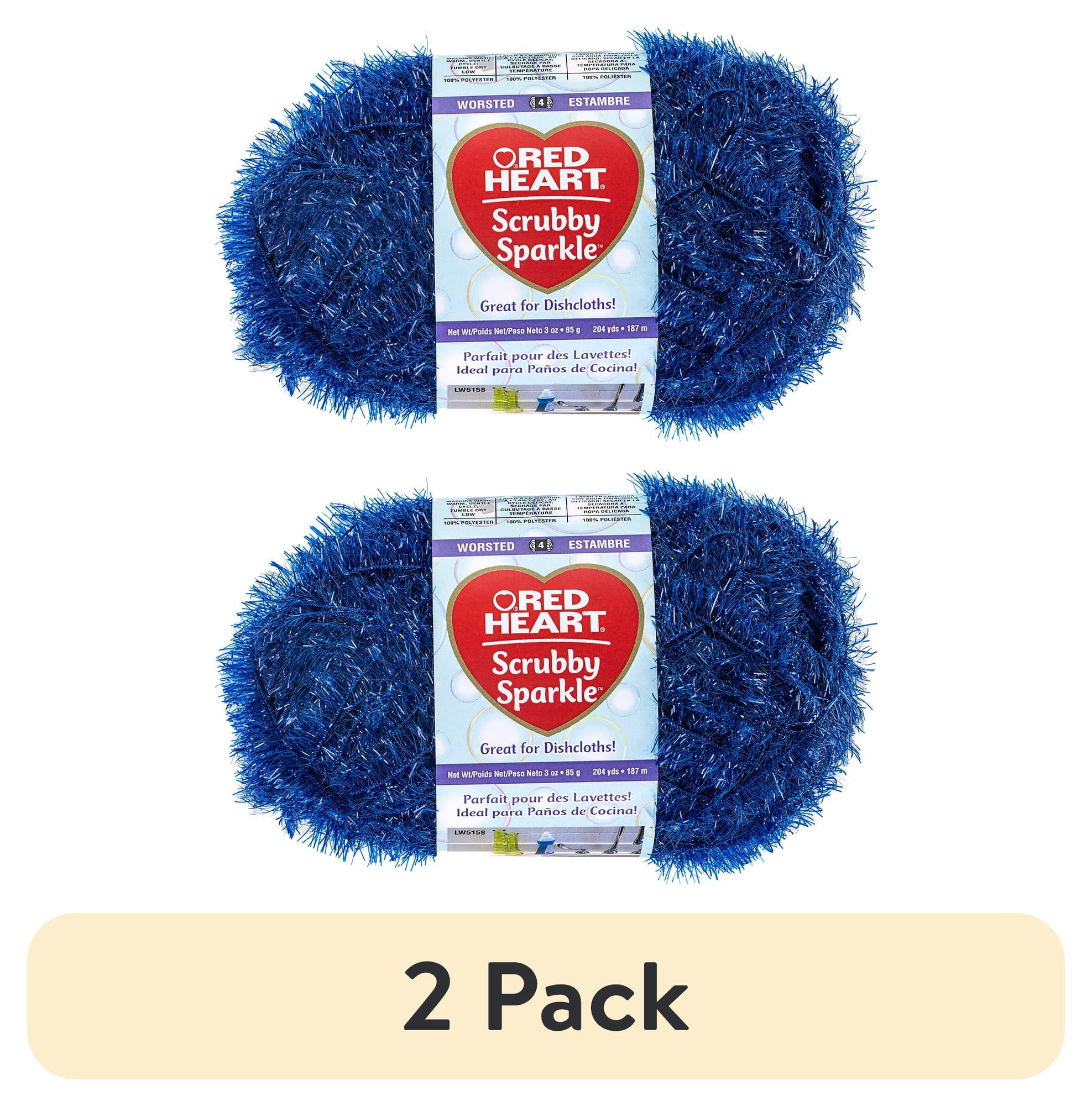 (2 pack) Red Heart Scrubby Sparkle Blueberry Yarn, 174 Yd. - Walmart.com