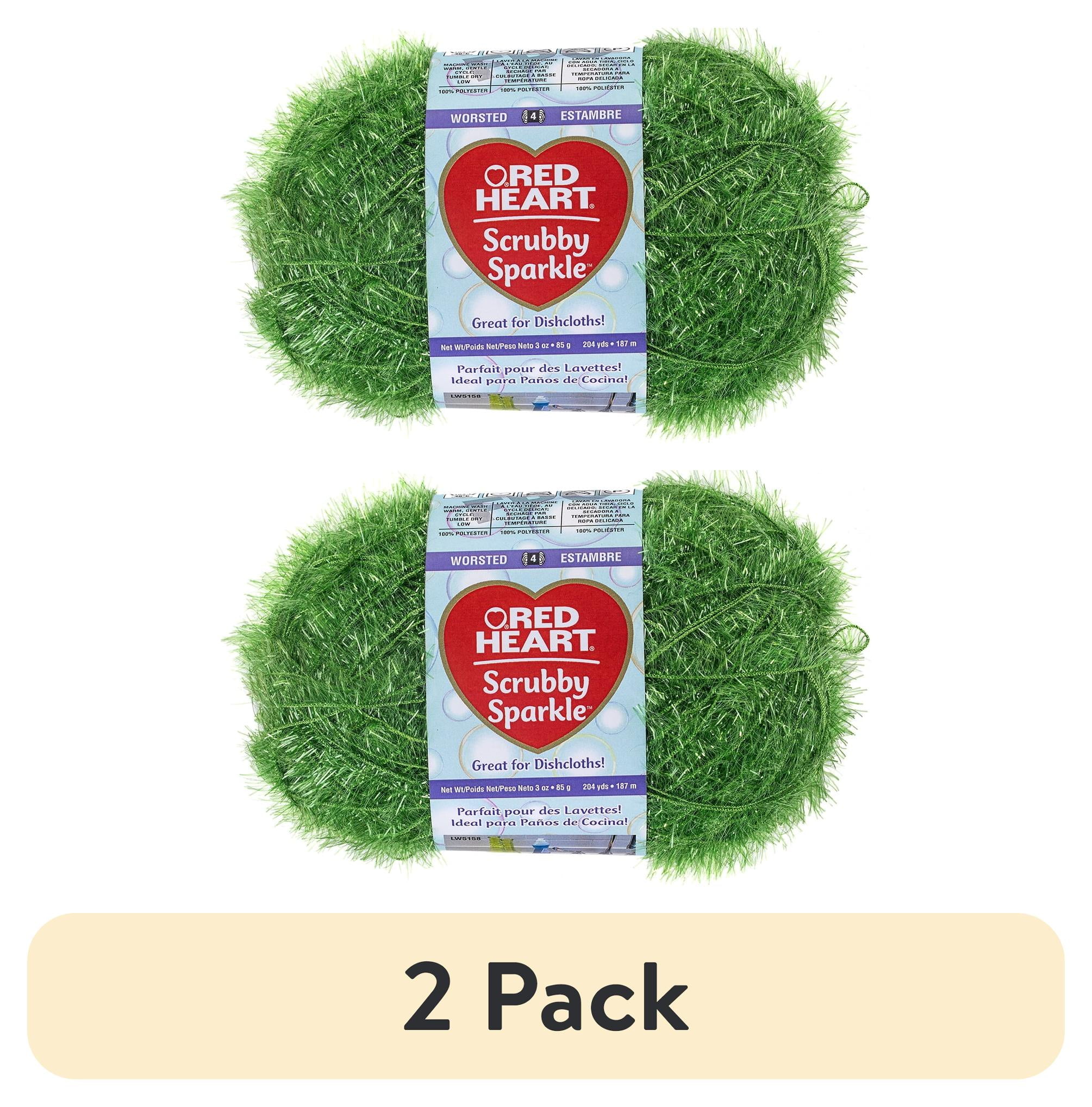 (2 pack) Red Heart Scrubby Sparkle Yarn-Avocado - Walmart.com
