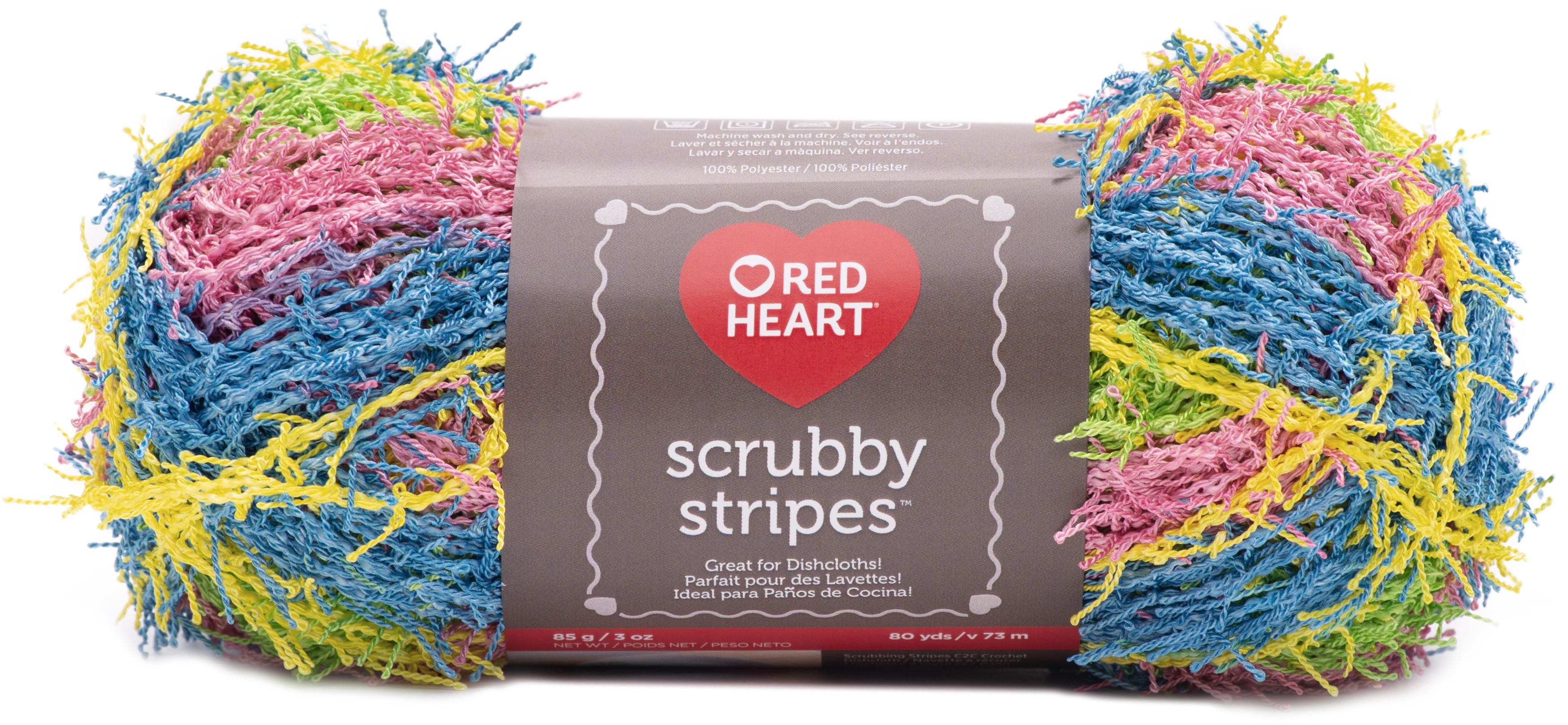 Red Heart Scrubby Stripes Yarn-Fruity - Walmart.com