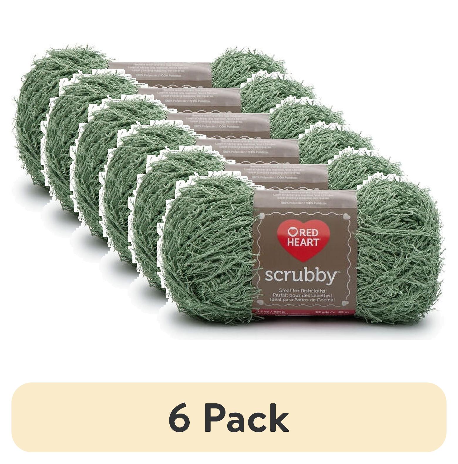 (6 pack) Red Heart Scrubby Yarn, GREEN TEA - Walmart.com