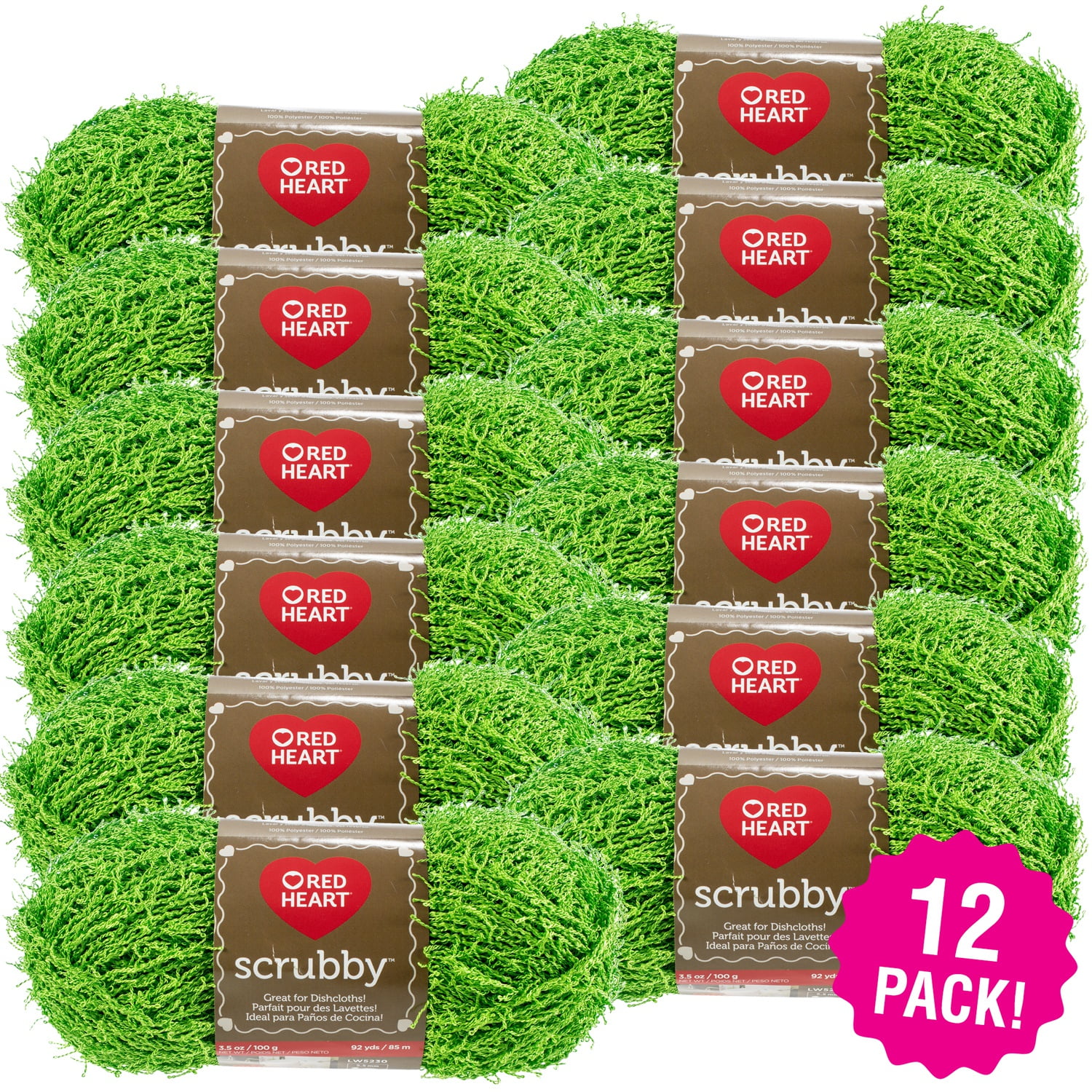 Red Heart Scrubby Yarn - Lime, Multipack of 12 - Walmart.com