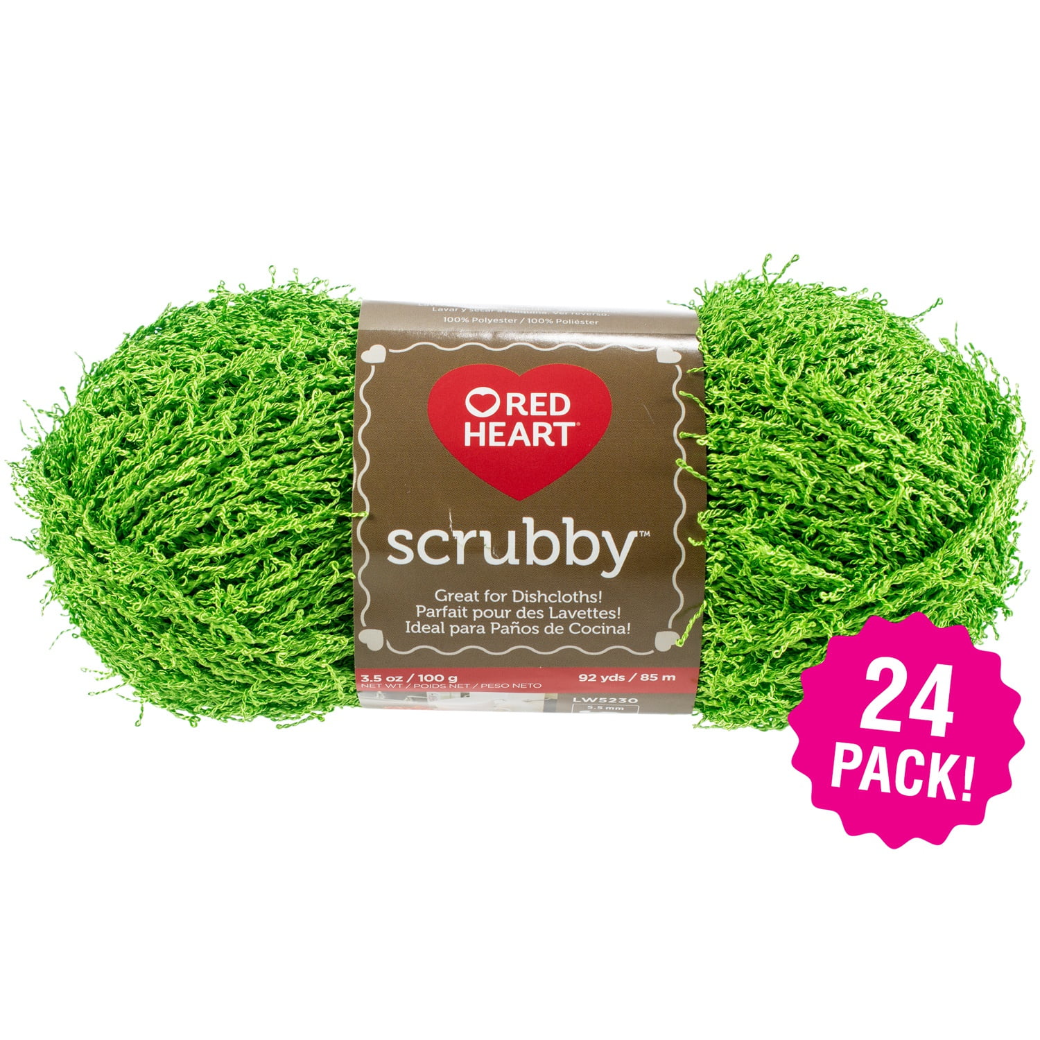 Red Heart Scrubby Yarn - Lime, Multipack of 24 - Walmart.com