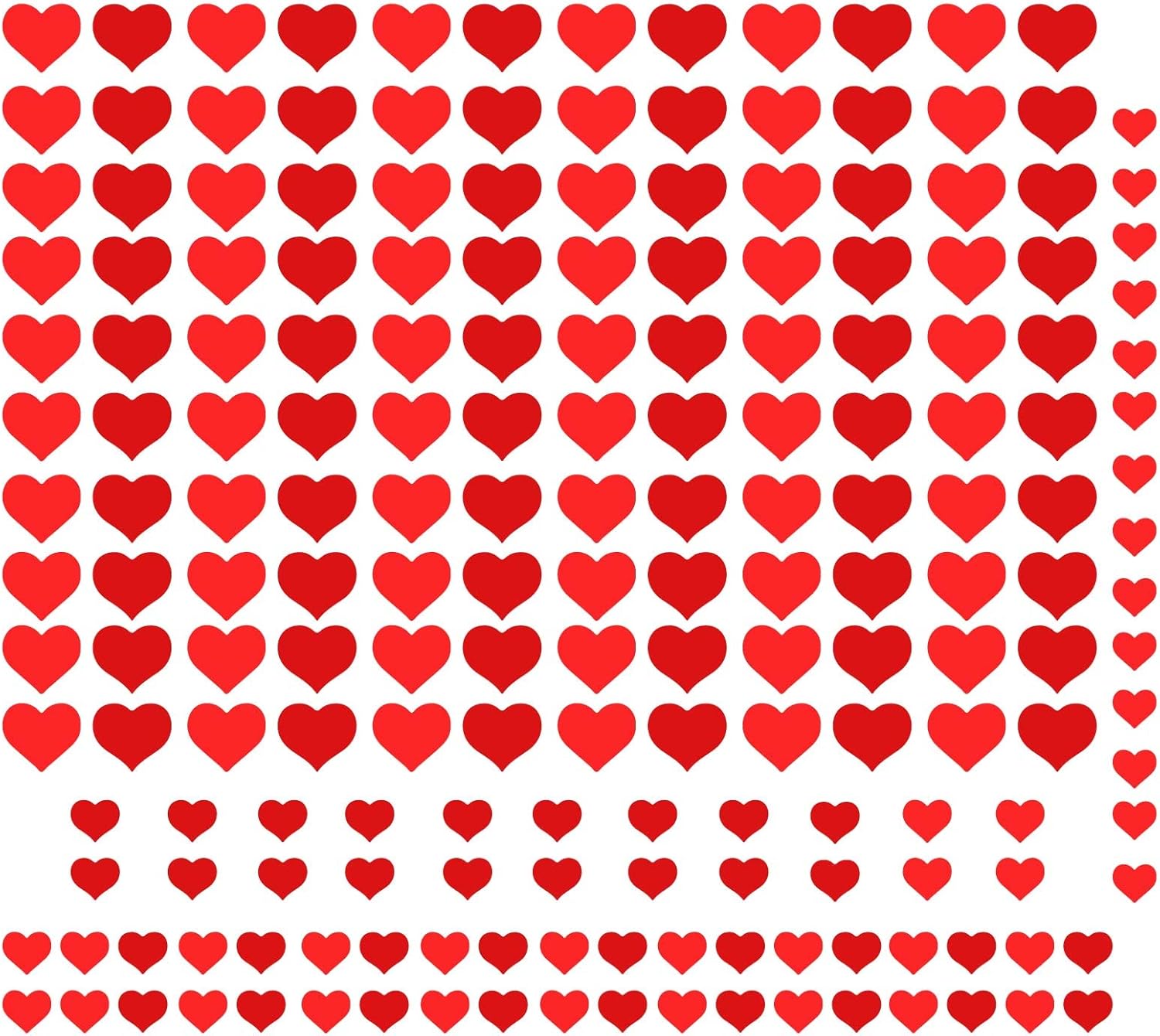 Red Heart Shape Wall Decals Love Theme Wall Stickers 2 Sheet Art Decor ...