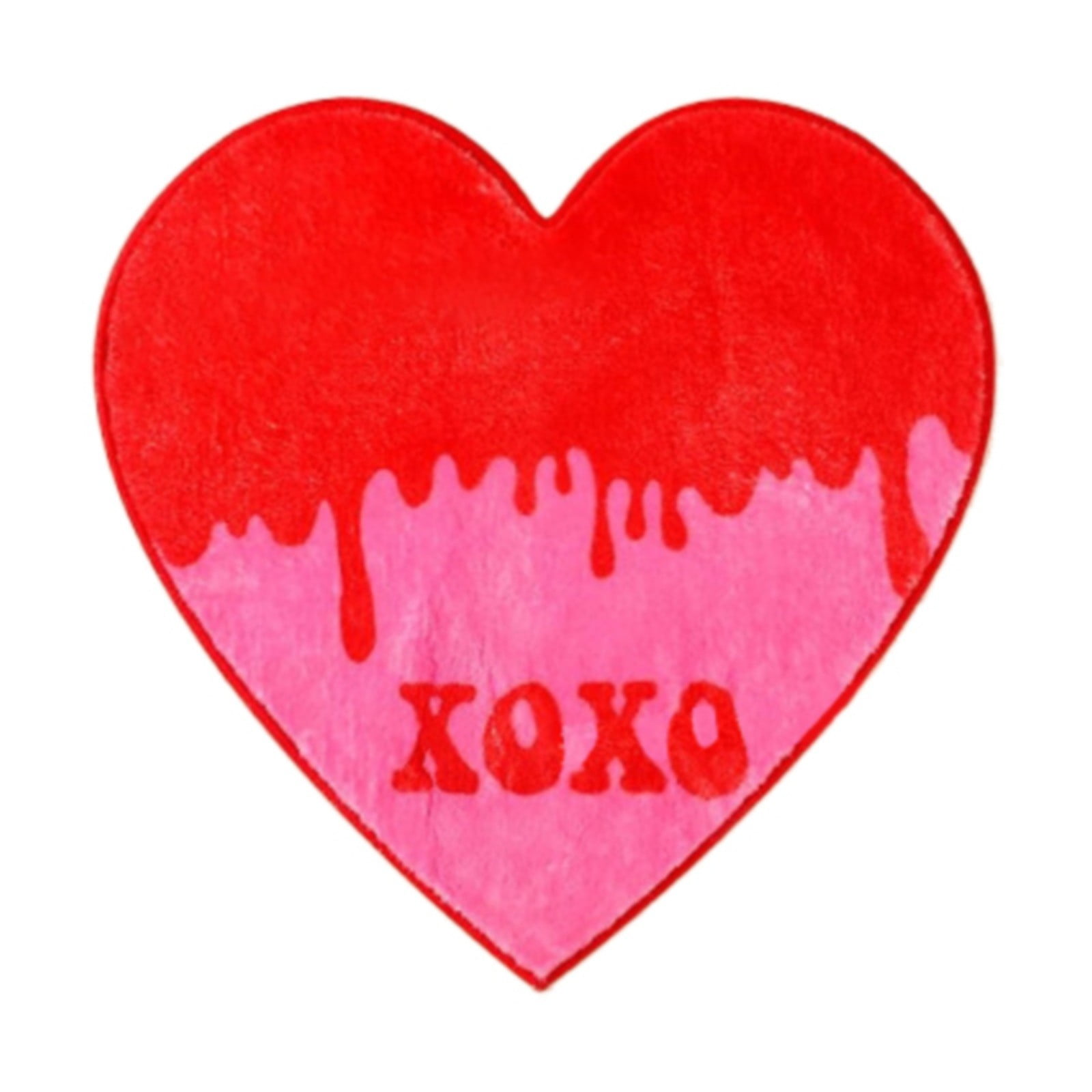 Red Heart Shaped Rug Valentine's Floor Mat Bath Mat Heart Shaped ...