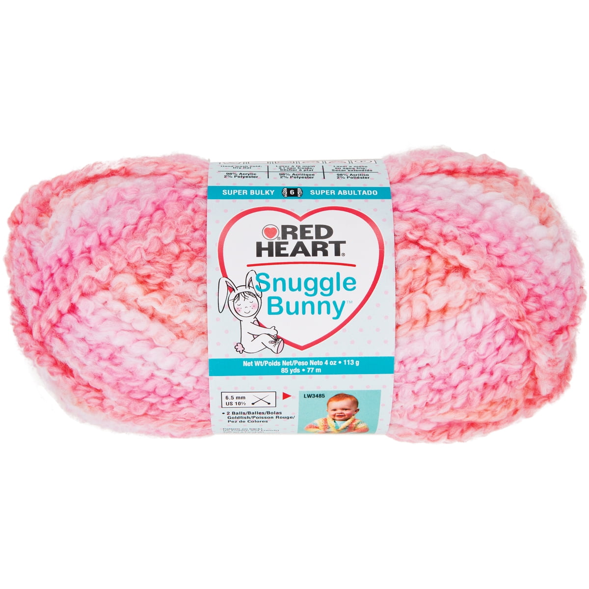 Red Heart Snuggle Bunny Yarn-Flamingo, Pk 3, Red Heart - Walmart.com