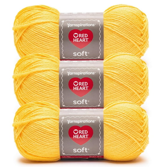 Red Heart® Soft™ #4 Worsted (Medium) Acrylic Yarn, Daffodil 5oz/142g ...