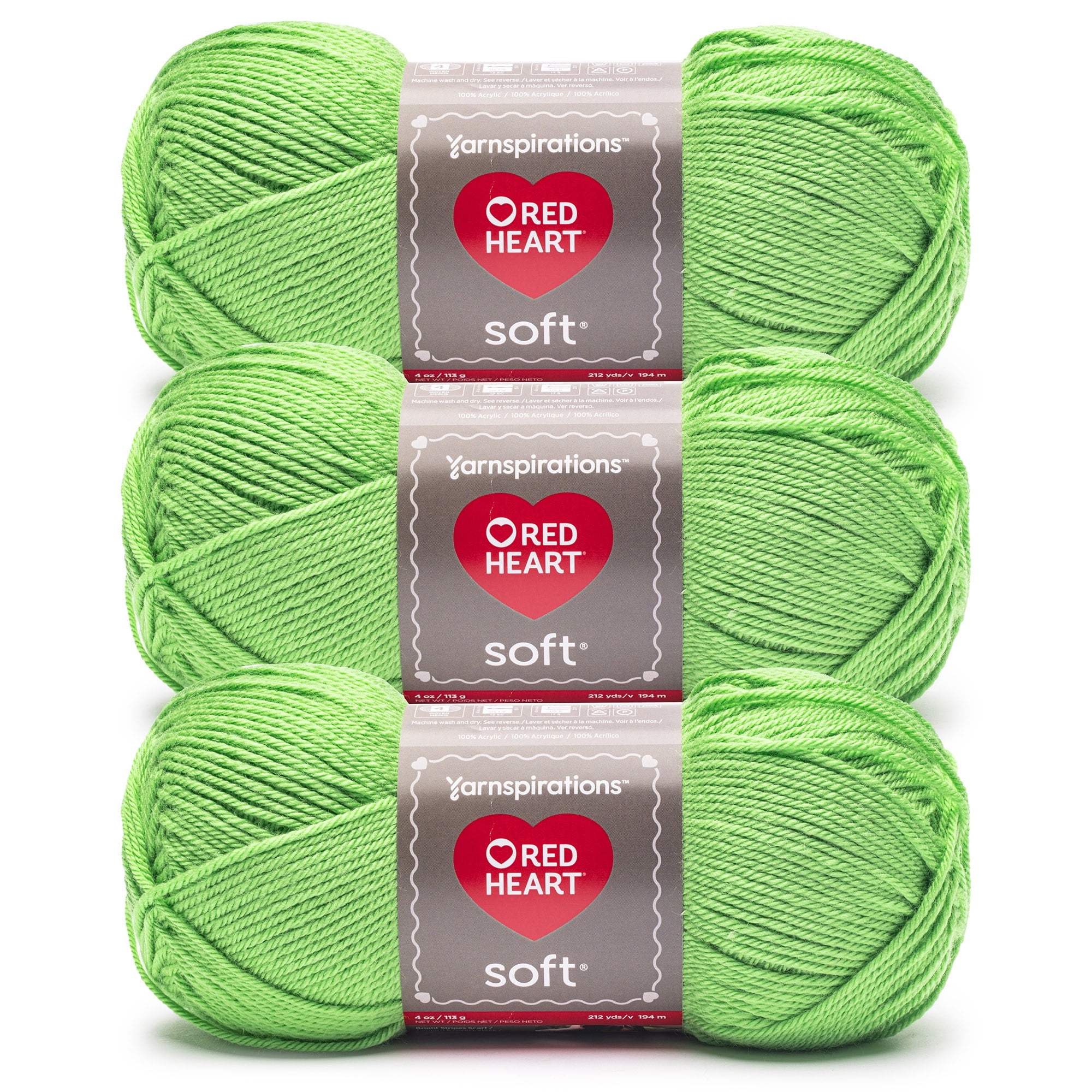 Red Heart® Soft™ #4 Worsted (Medium) Acrylic Yarn, Grass 5oz/142g 256 ...