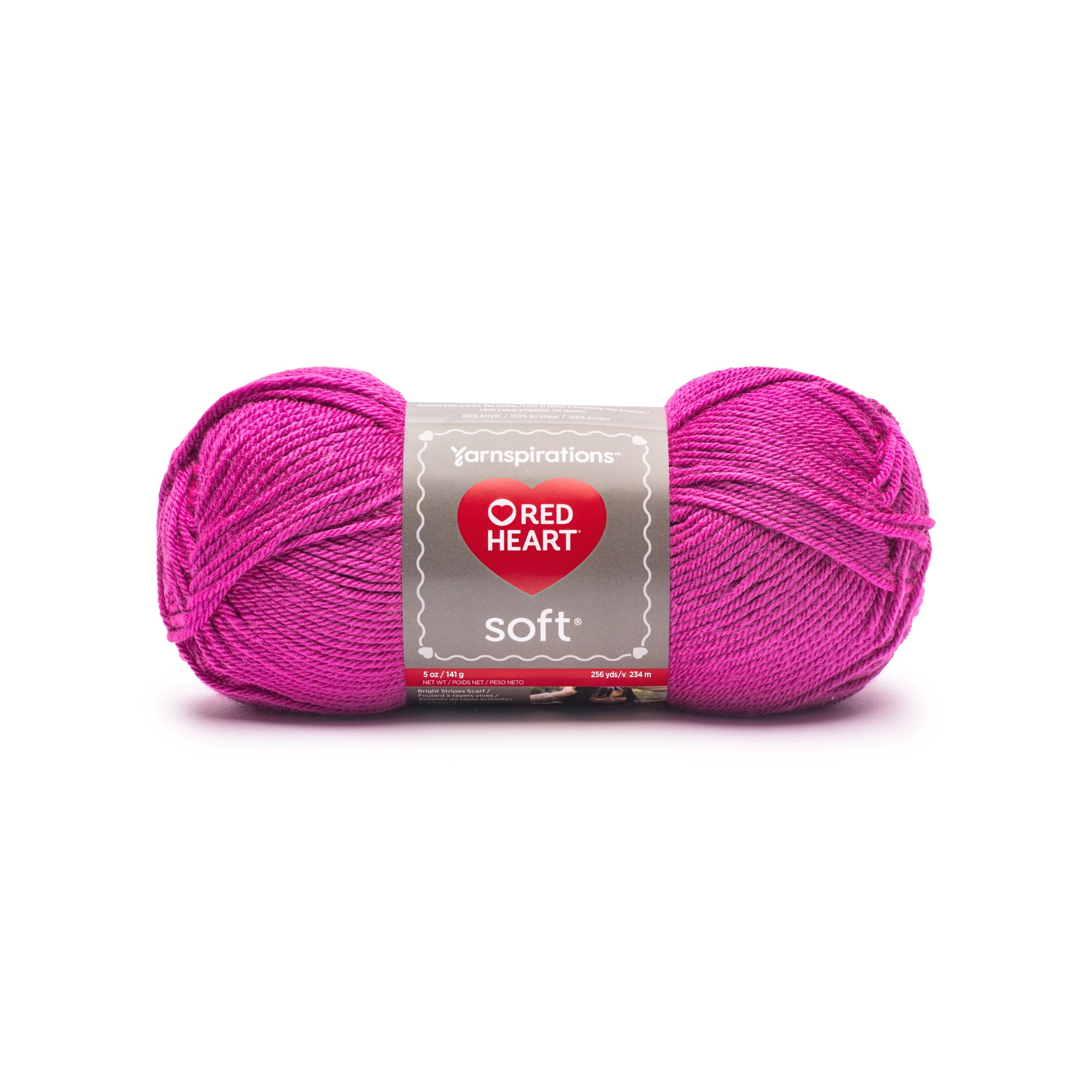 Red Heart® Soft™ #4 Worsted (Medium) Acrylic Yarn, Hot Pink 5oz/142g ...