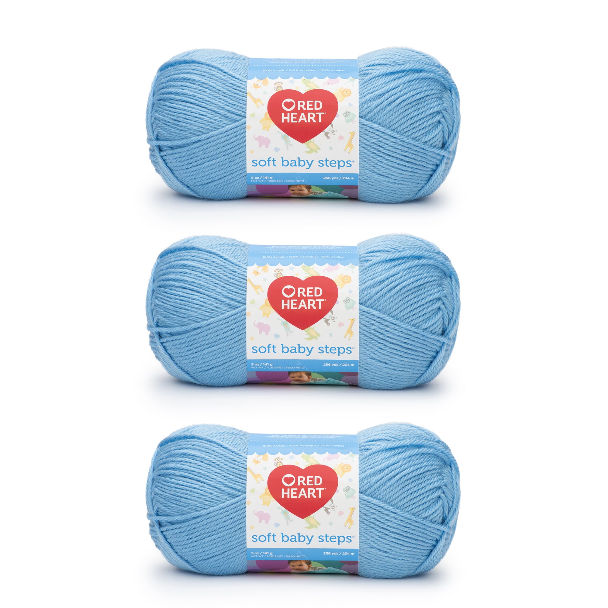 Red Heart Soft Baby Steps Medium Weight Acrylic Yarn, Baby Blue ...