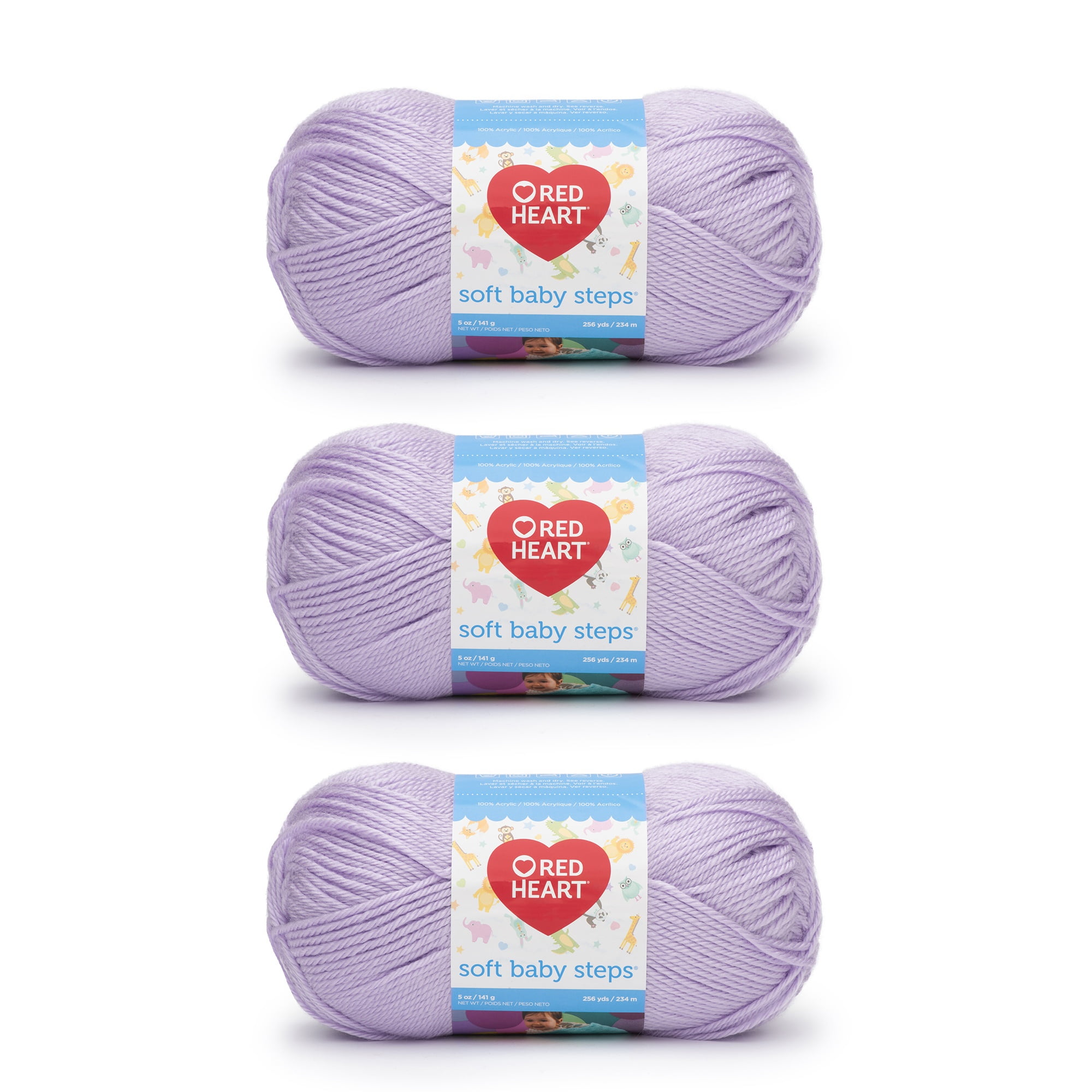 Red Heart Soft Baby Steps Lavender Yarn - 3 Pack of 141g/5oz - Acrylic ...