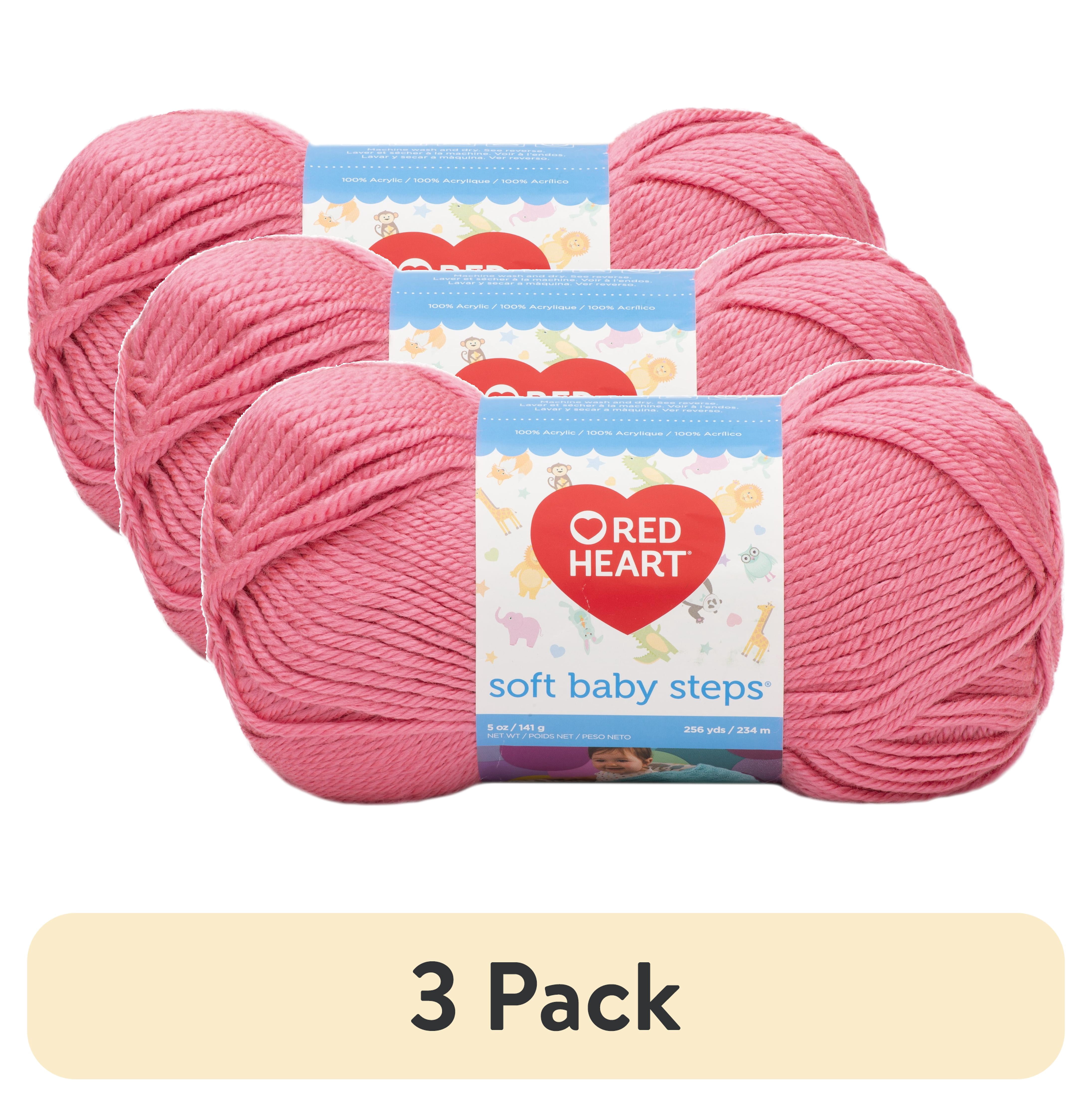 (3 pack) Red Heart Soft Baby Steps Yarn-Strawberry - Walmart.com