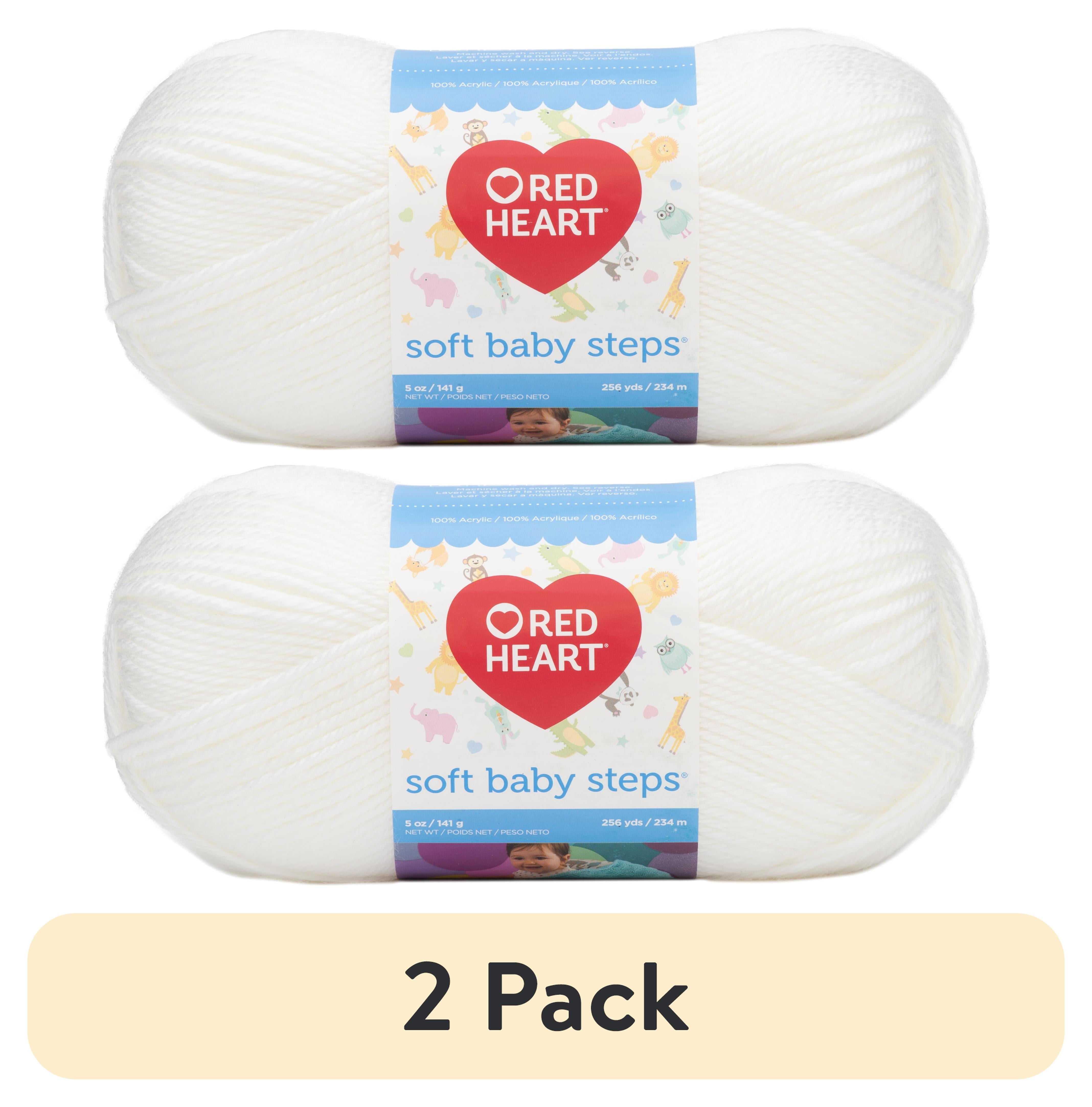 (2 pack) Red Heart Soft Baby Steps Yarn-White -E746-9600 - Walmart.com