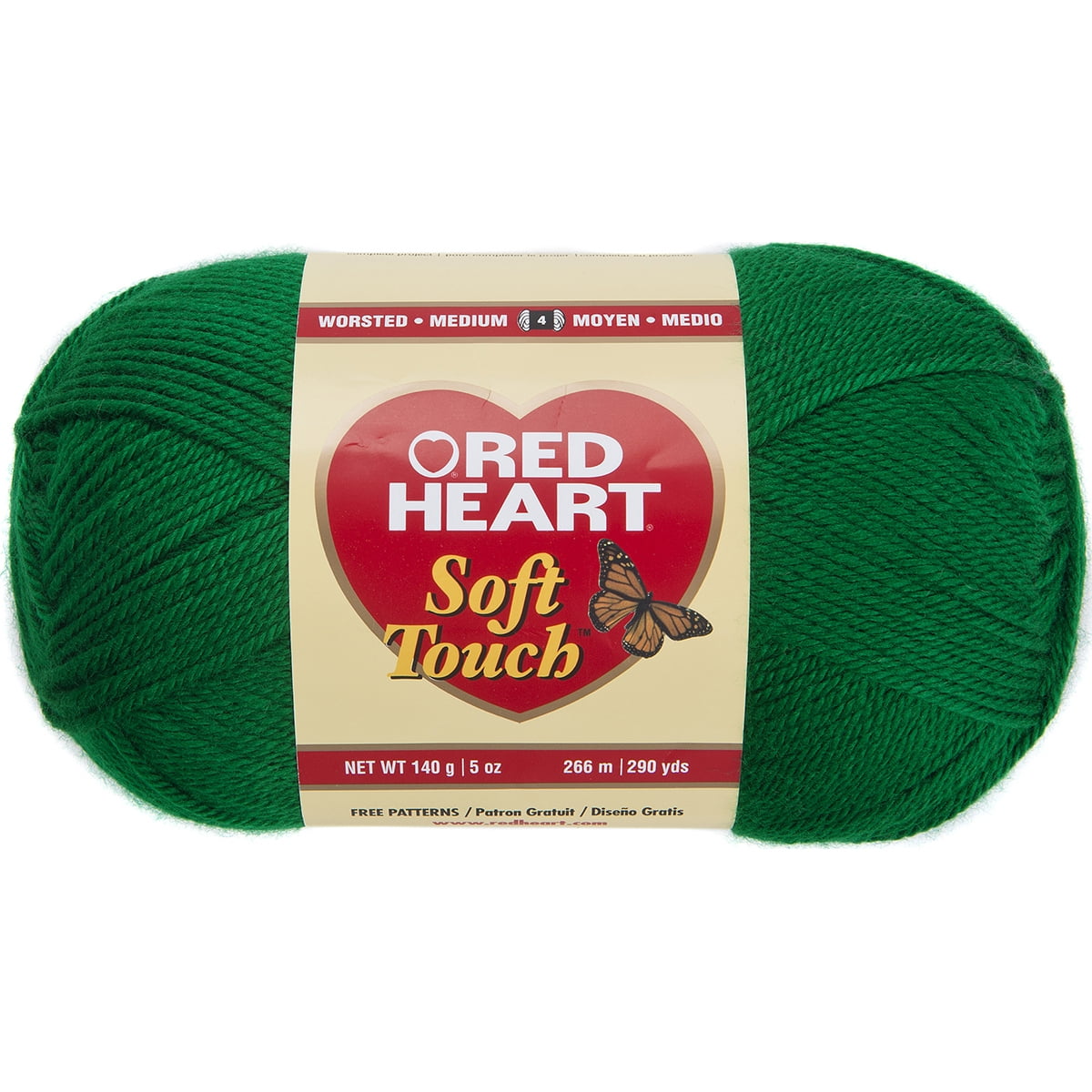 Red Heart Soft Touch Yarn-True Green, Pk 3, Red Heart - Walmart.com