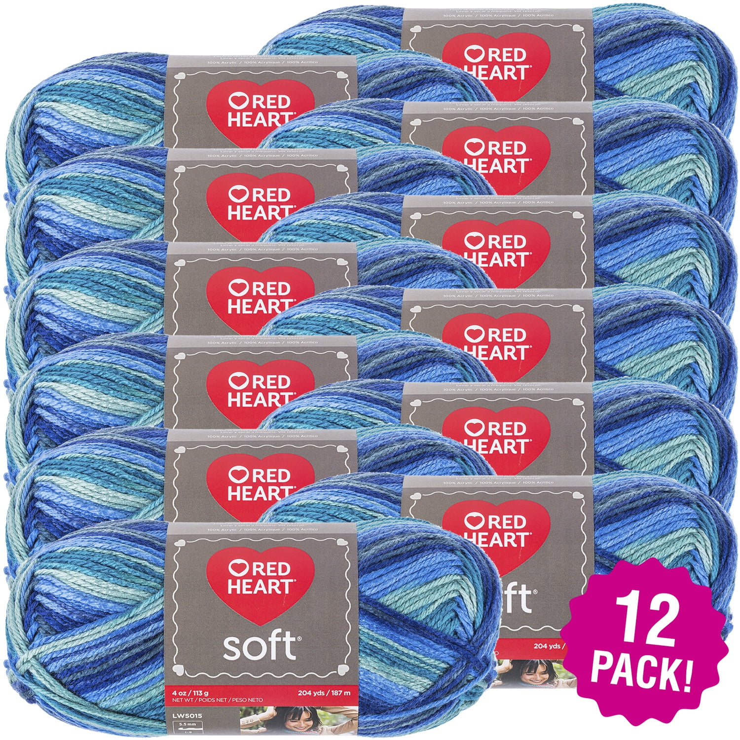 Red Heart Soft Yarn - Seaglass, Multipack of 12 - Walmart.com