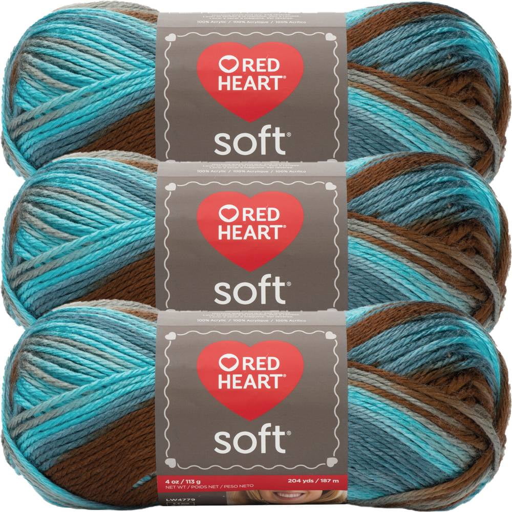 Red Heart Soft 3-Pack Yarn - Acrylic 4 Medium (Worsted) - 256 Yards For ...