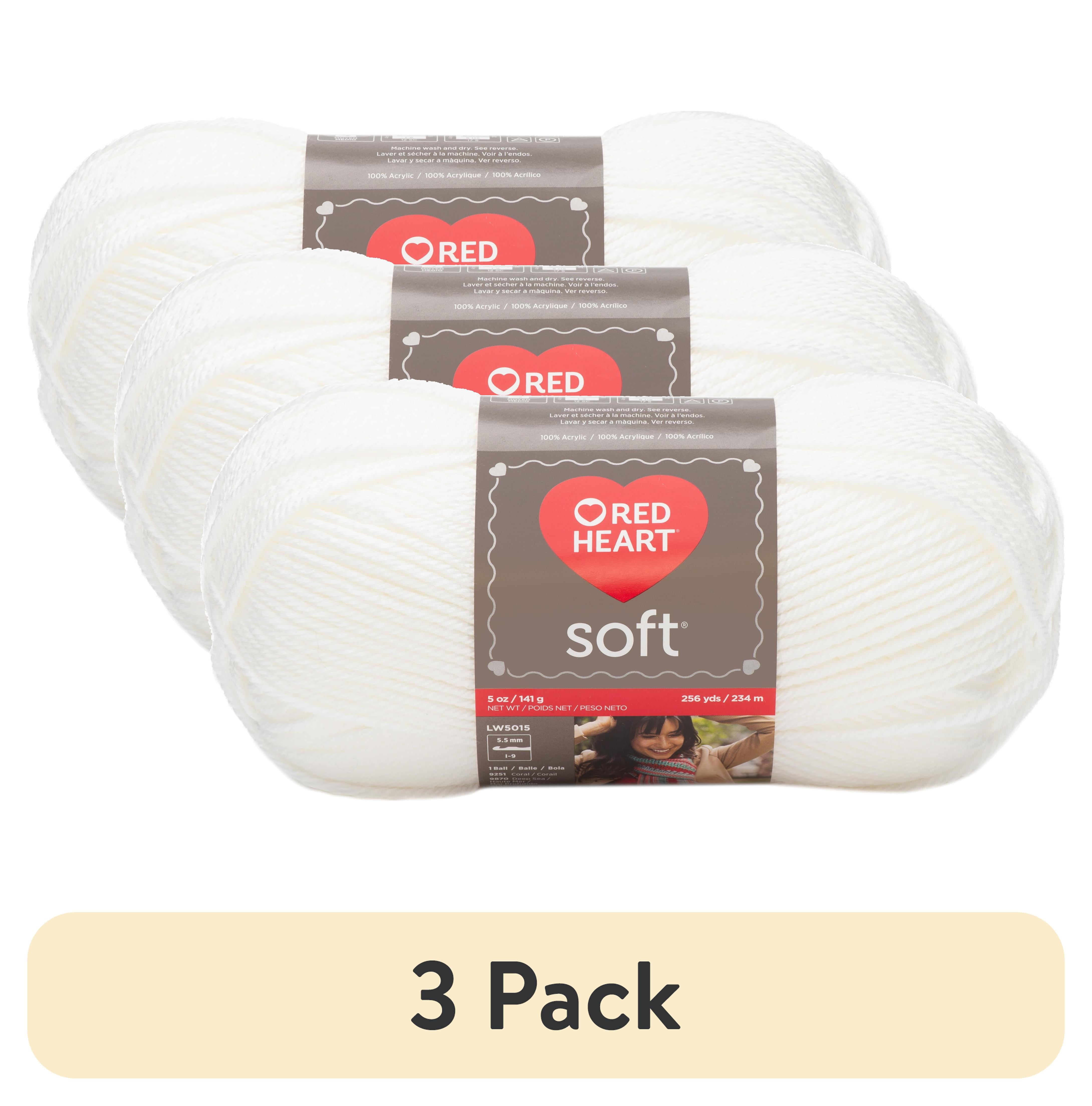 (3 pack) Red Heart Soft Yarn-White - Walmart.com