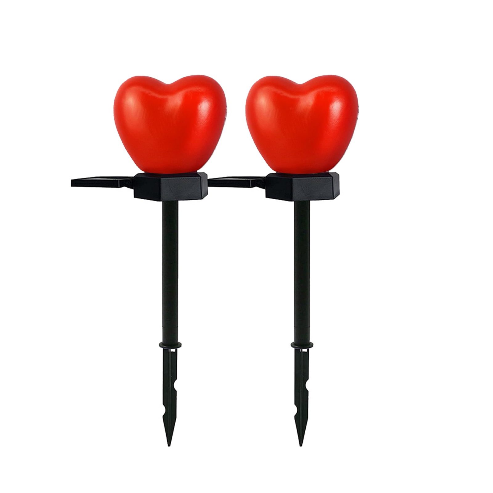 Red Heart Solar Stake Lights - Romantic Valentine's Day Outdoor Decor ...