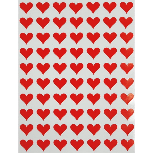 Red Heart Sticker in 0.5 inch (13mm) 1/2 - Hearts Adhesive All Purpose ...